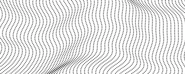 Halftone Monochrome Background Flowing Dots Abstract Wave Black White ...