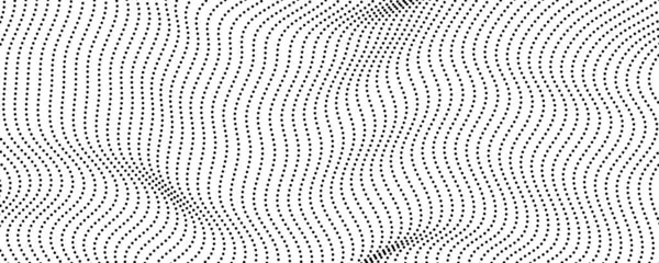 Halftone Monochrome Background Flowing Dots Abstract Wave Black White ...
