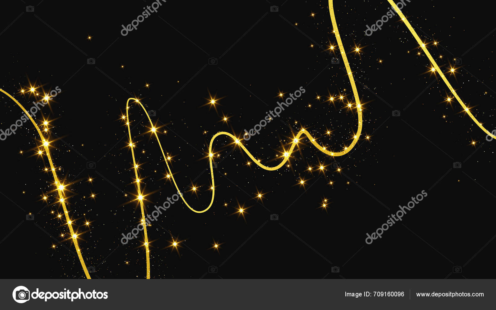 Gold Glittering Confetti Wave Stardust Backdrop Golden Magical Sparkles ...