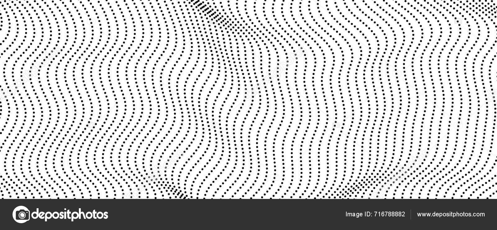 Halftone Monochrome Background Flowing Dots Abstract Wave Black White ...