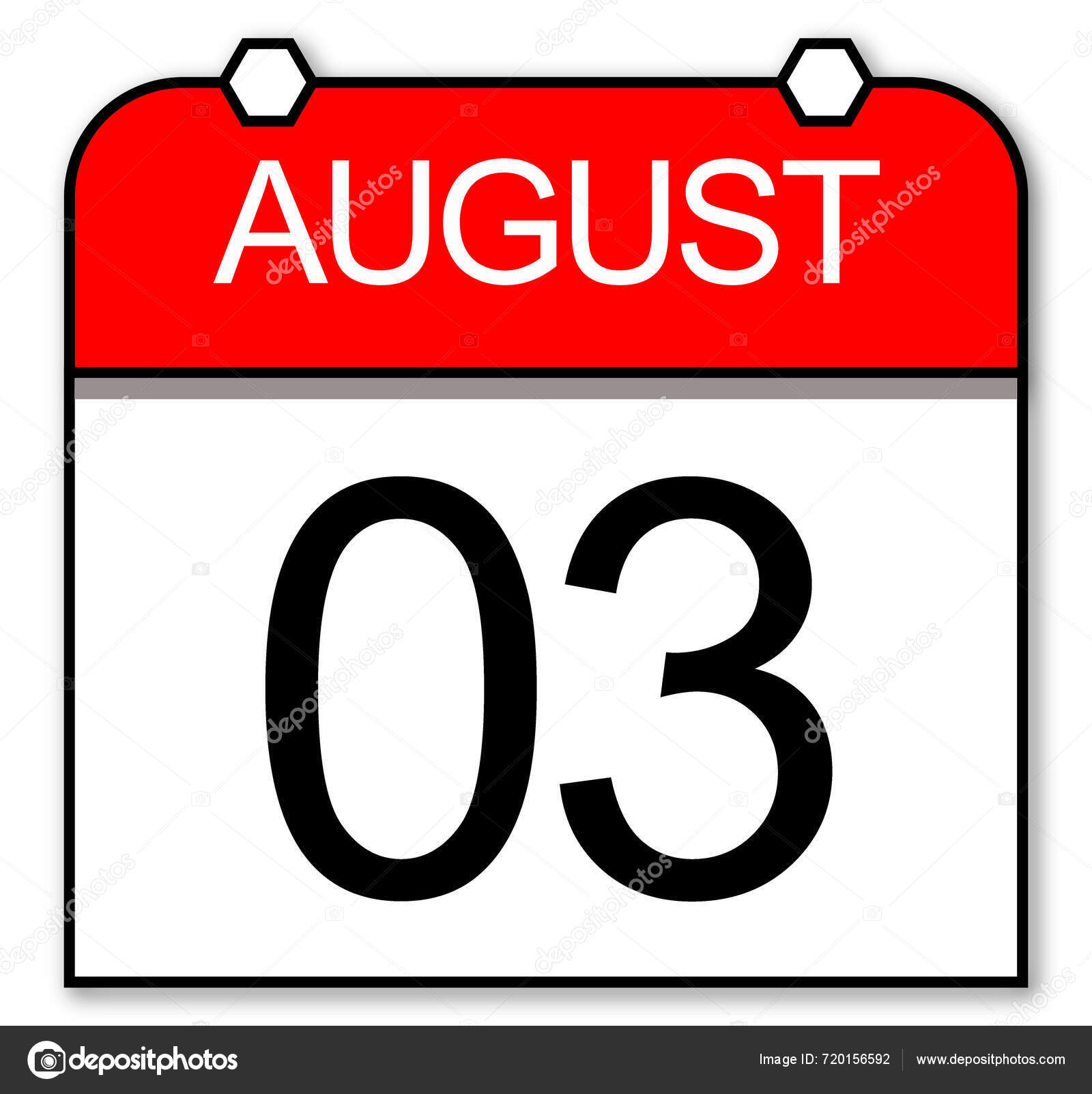 August Simple Calendar Sticker Classic Wall Calendar Design — Stock ...