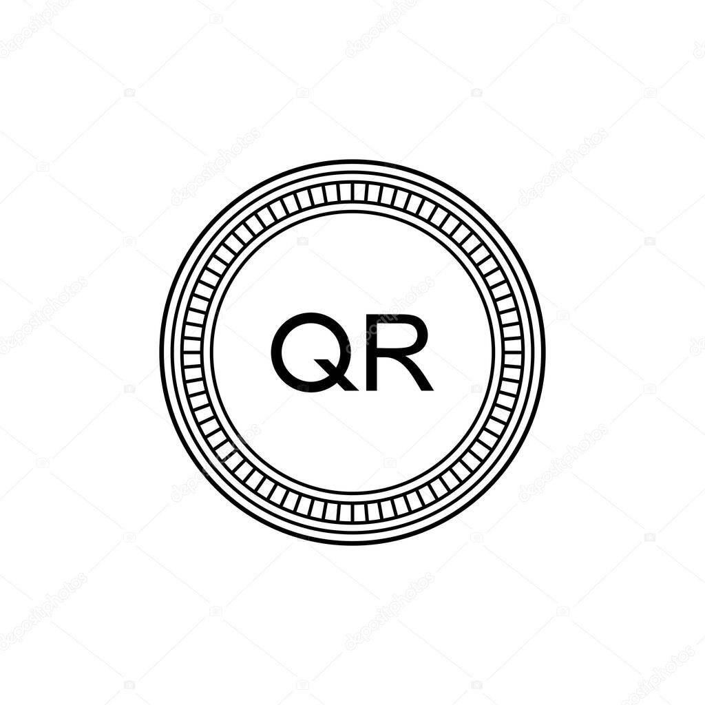 Qatar Moneda Icono Símbolo, Qatar Riyal, signo de QAR. Ilustración ...