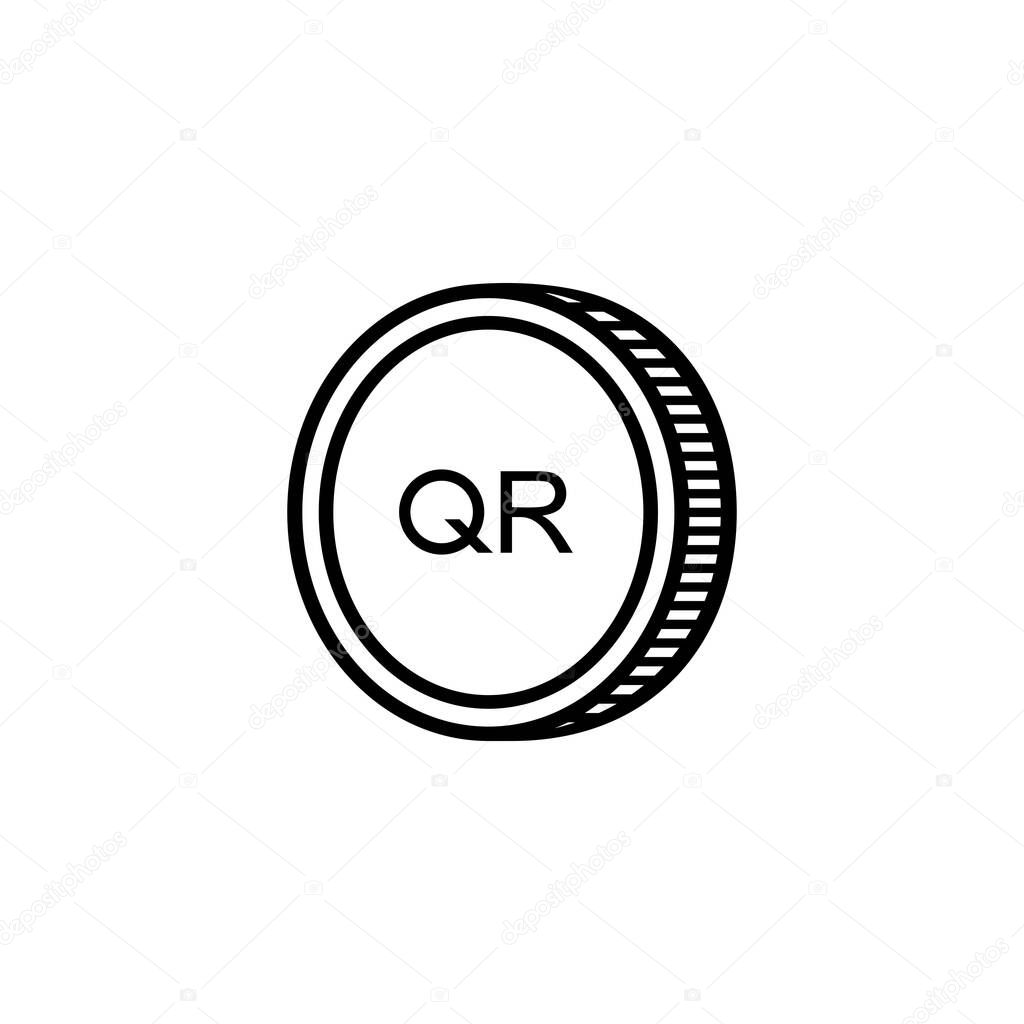 Qatar Moneda Icono S mbolo, Qatar Riyal, signo de QAR. Ilustraci n vectorial 2024