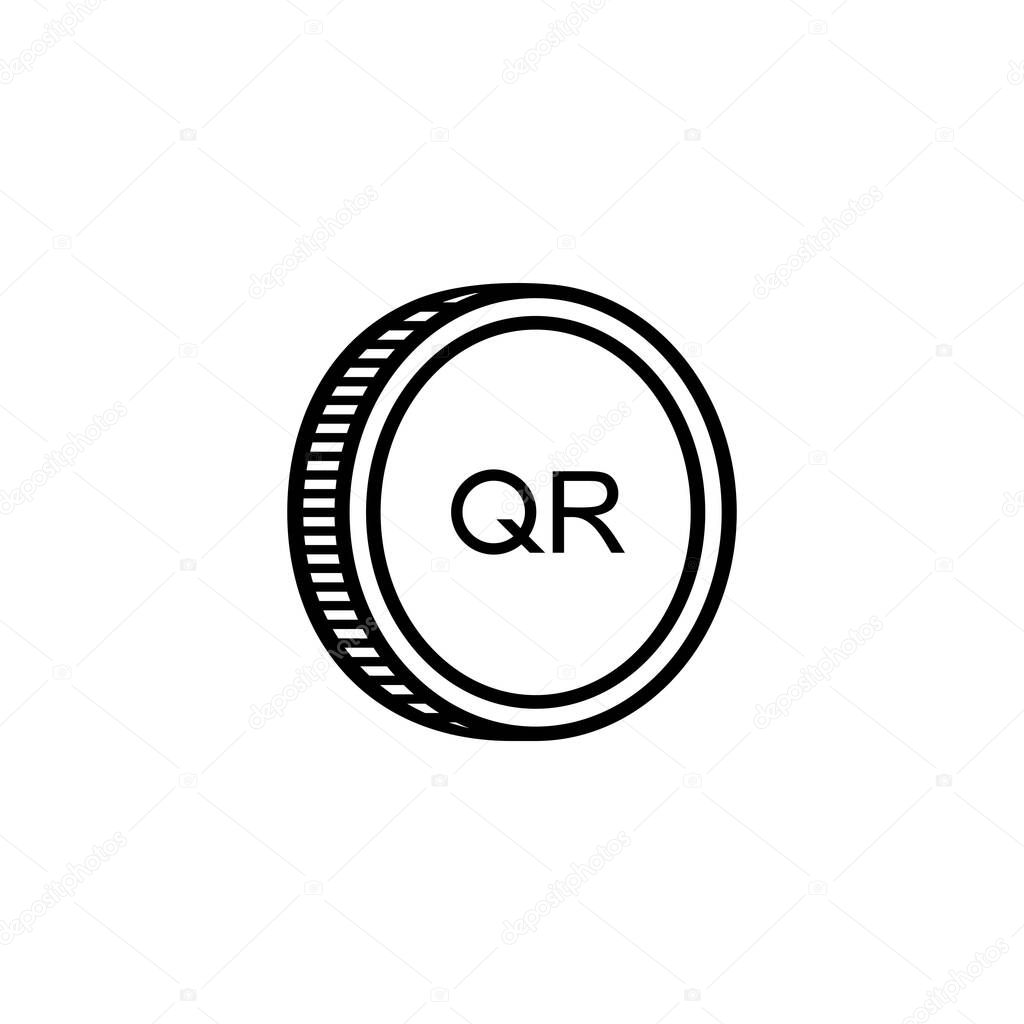 Qatar Moneda Icono Símbolo, Qatar Riyal, signo de QAR. Ilustración ...