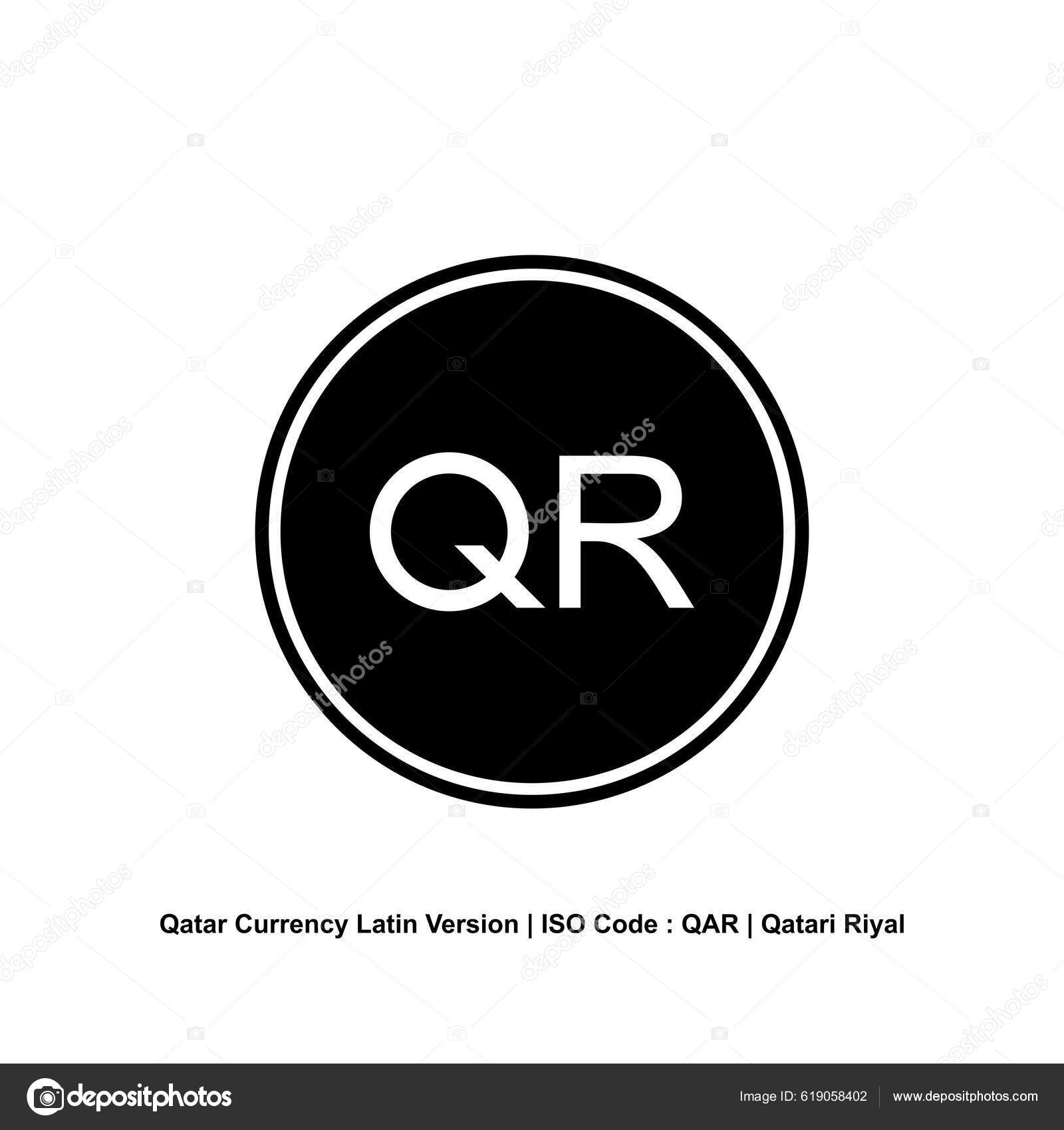Qatar Currency Icon Symbol Qatari Riyal Latin Version Qar Sign Stock ...