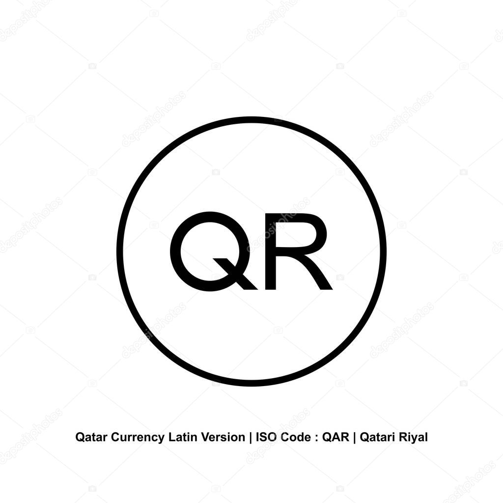 Qatar Currency Icon Symbol, Qatar Riyal (Versión en latín), QAR Sign ...