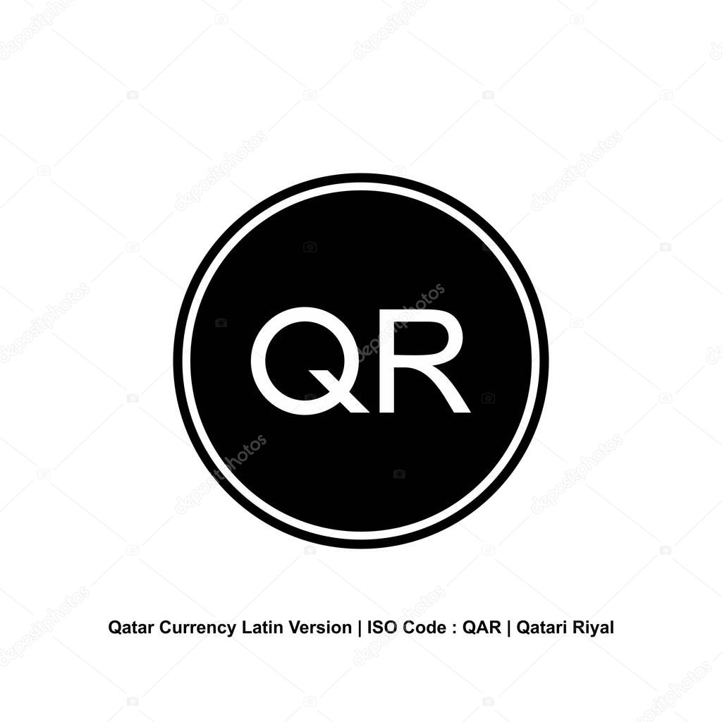 Qatar Currency Icon Symbol, Qatar Riyal (Versión en latín), QAR Sign ...