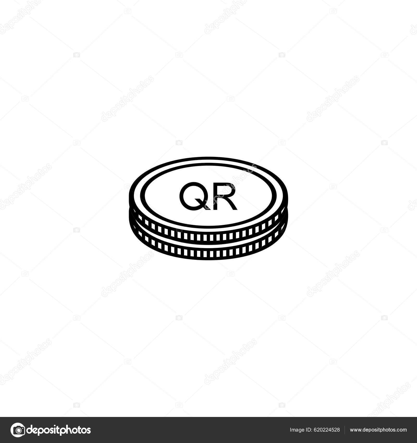 Qatar Currency Icon Symbol Qatari Riyal Latin Version Qar Sign Stock ...