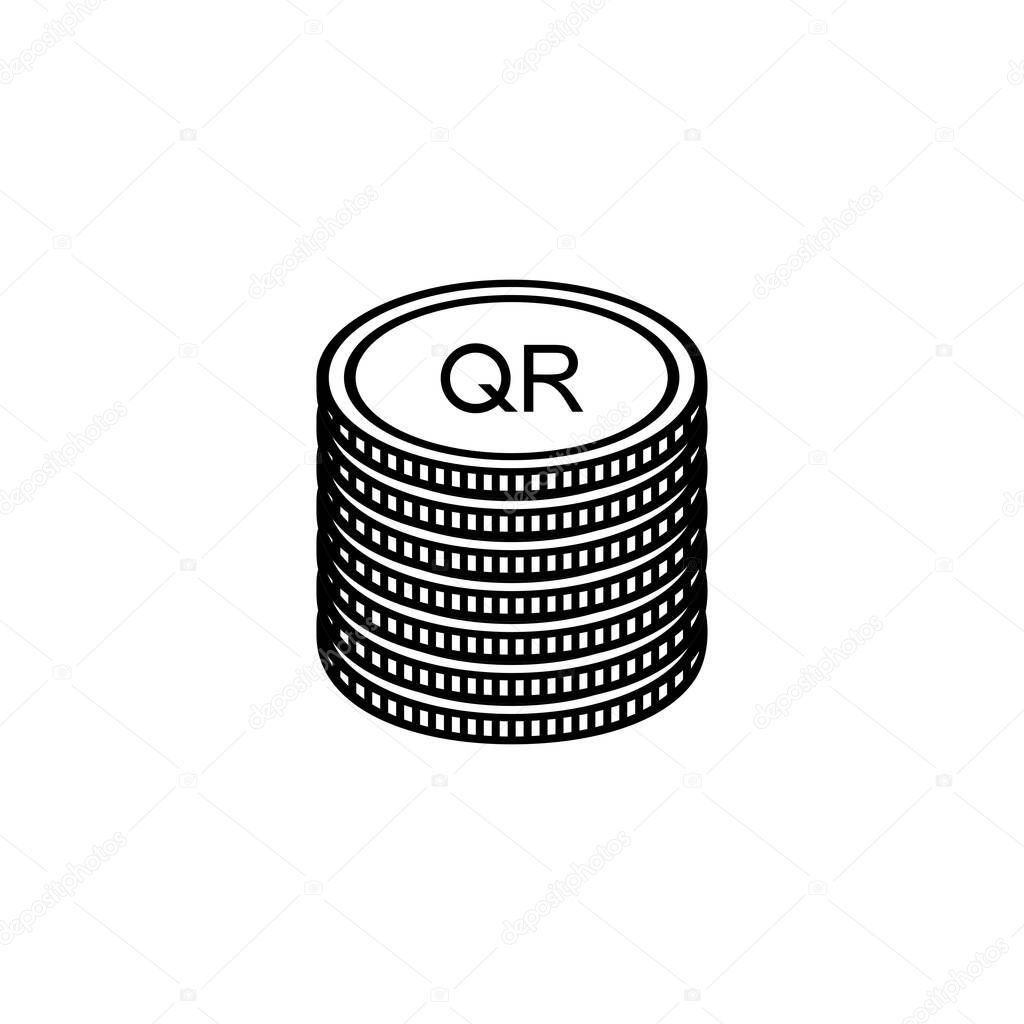 Qatar Currency Icon Symbol, Qatar Riyal (Versión en latín), QAR Sign ...