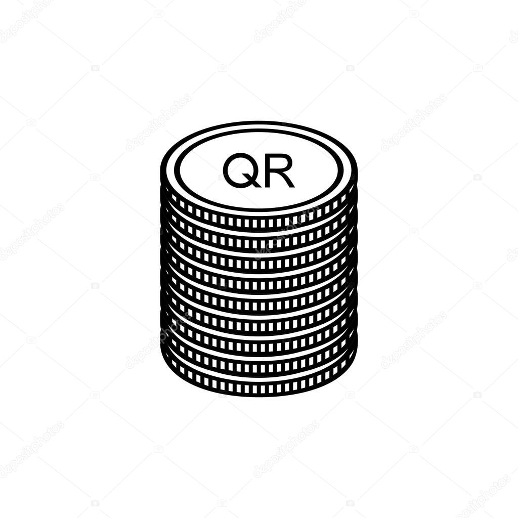 Qatar Currency Icon Symbol, Qatar Riyal (Versión en latín), QAR Sign ...
