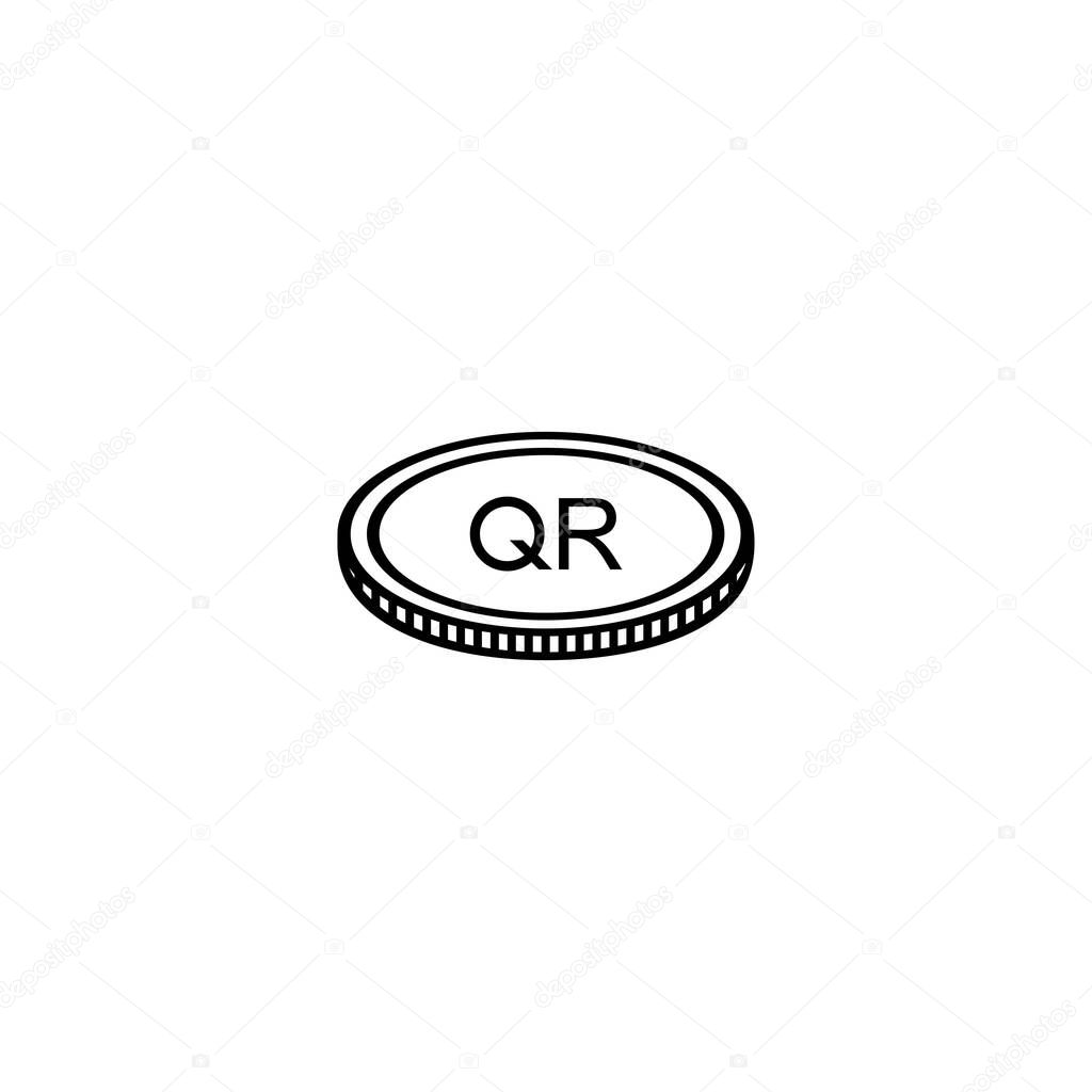 Qatar Currency Icon Symbol, Qatar Riyal (Versión en latín), QAR Sign ...