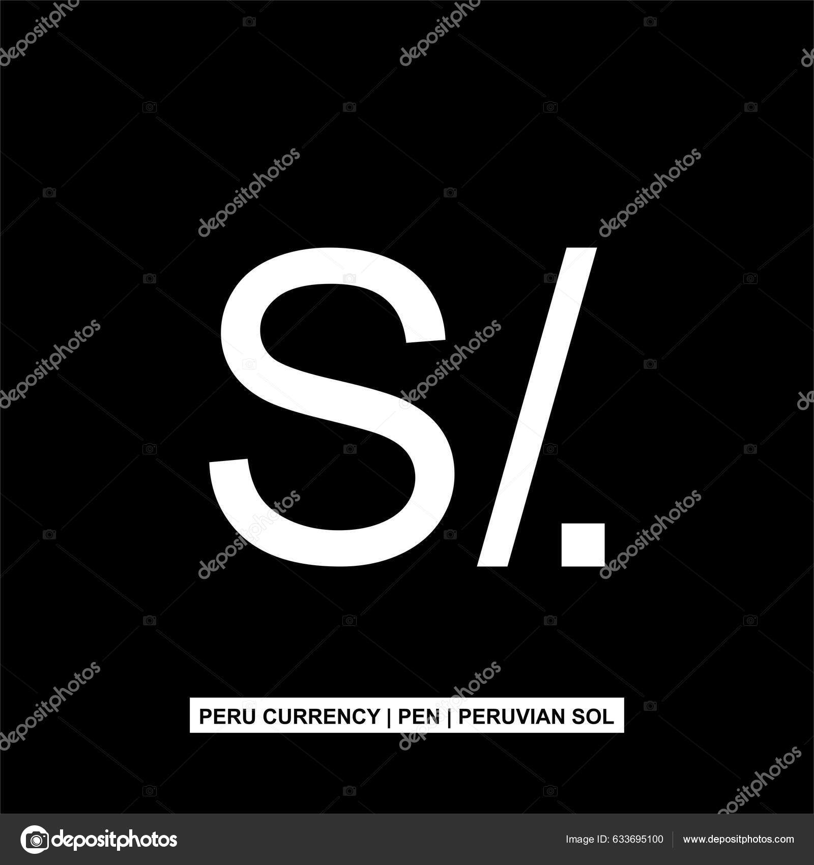 Peru Currency Symbol Peruvian Sol Icon Pen Sign Vector Illustration ...