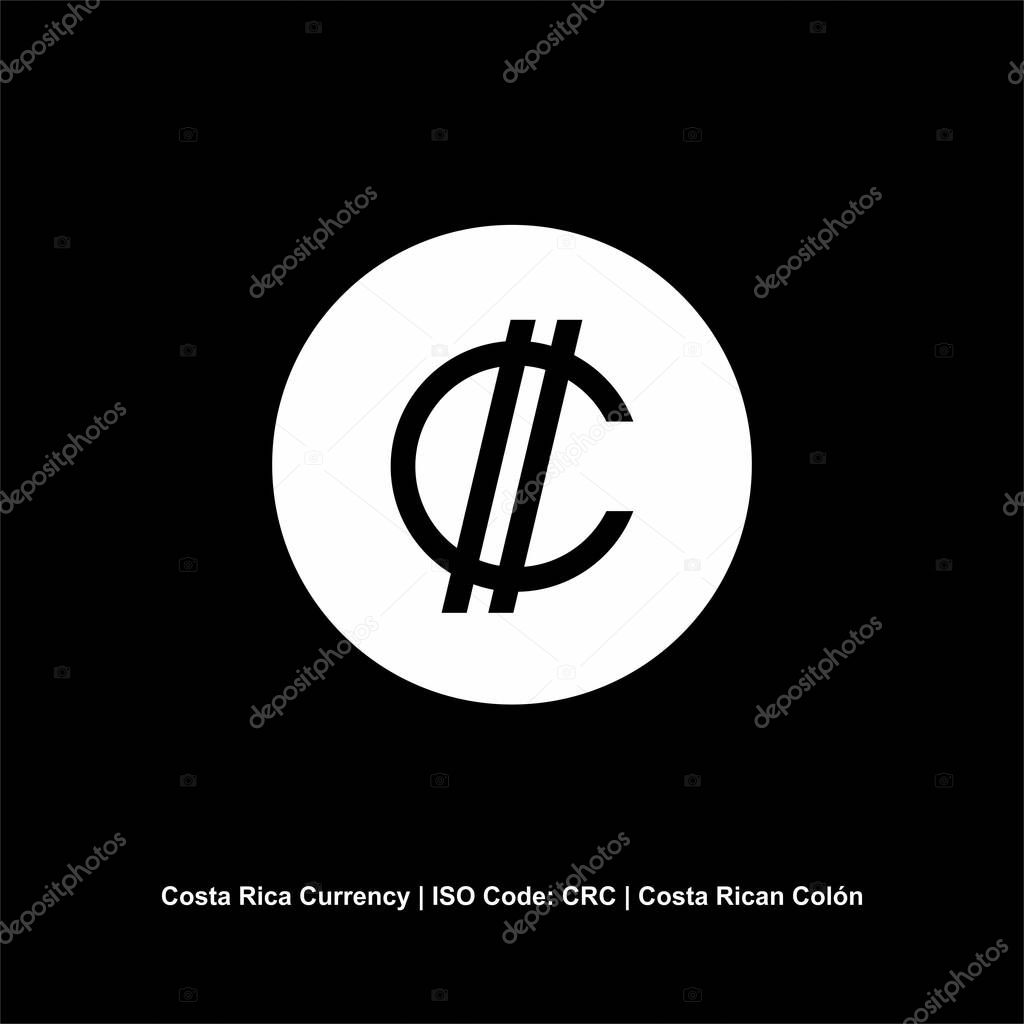 Costa Rica Currency Symbol, Costa Rican Coln Icon, CRC Sign. Vector ...