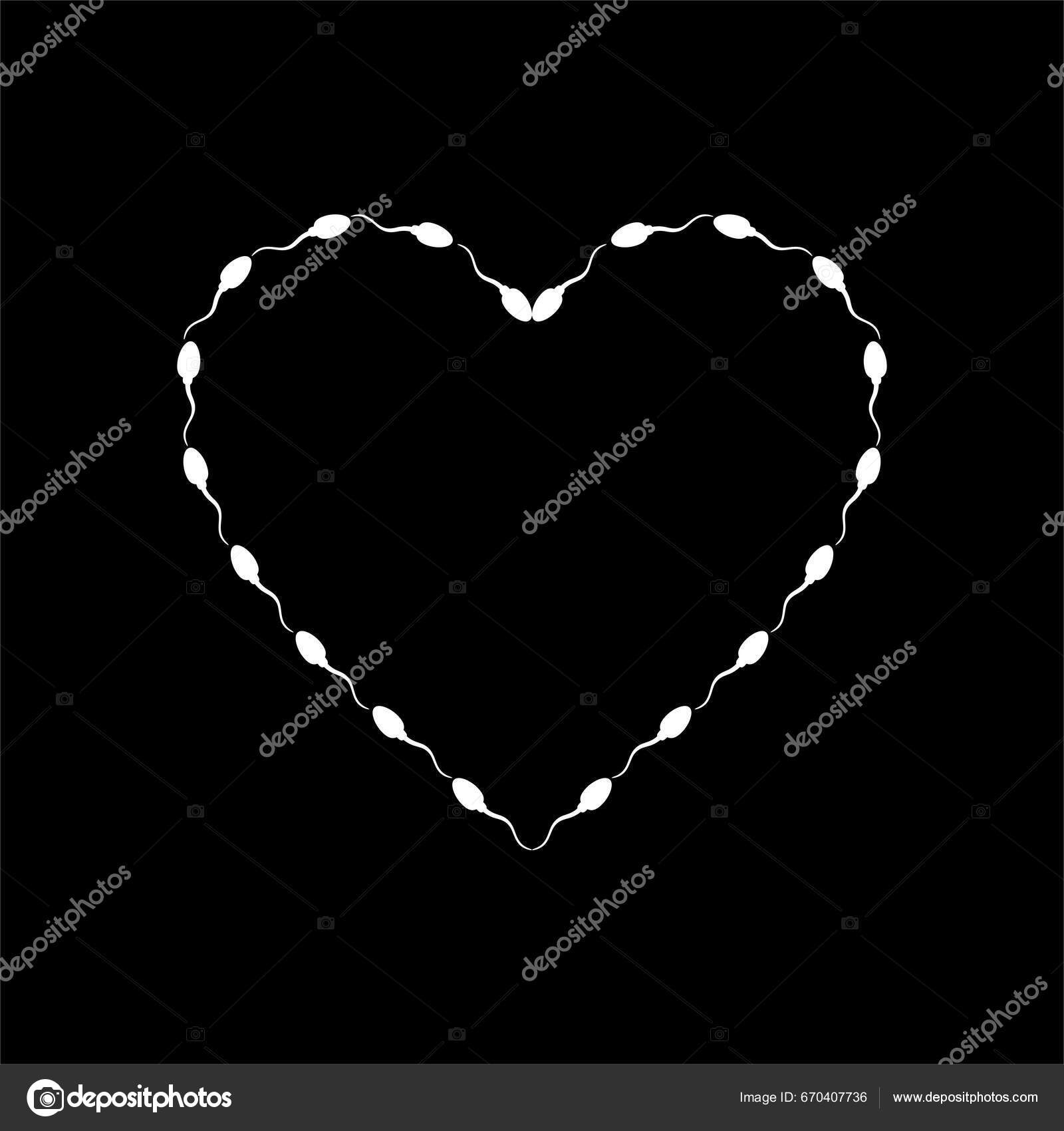 Heart Shape Love Icon Symbol Created Sperm Silhouette Logo Type Stock ...