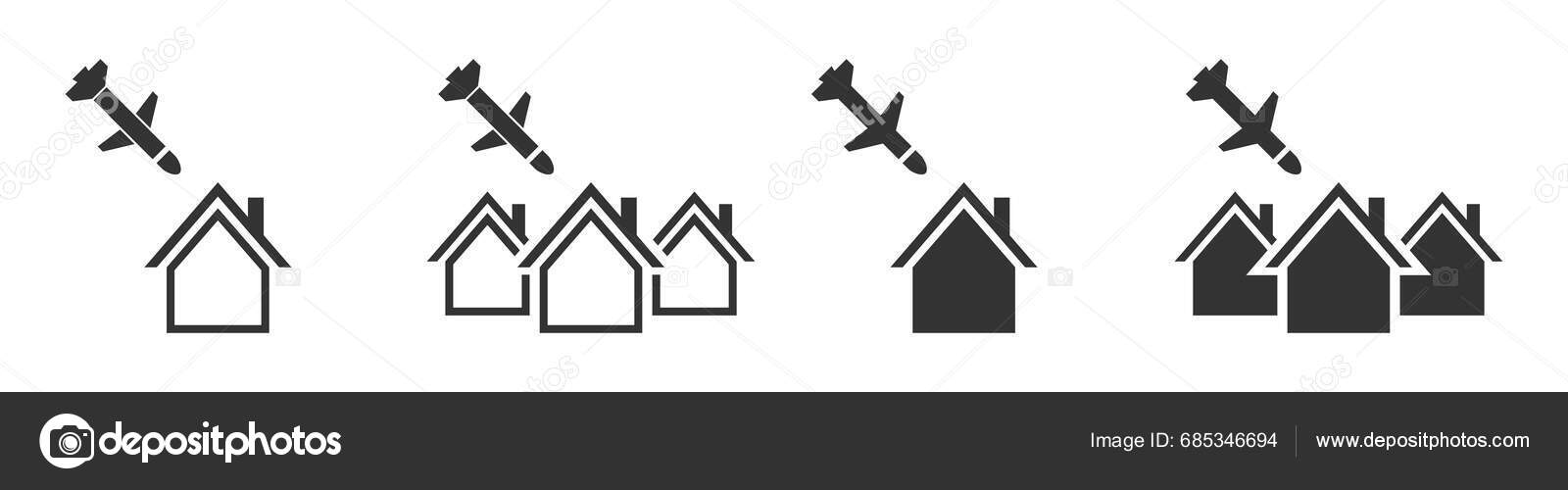 Missile Attack Icon Air Strikes Attack Vector Illustration Stock Vector ...