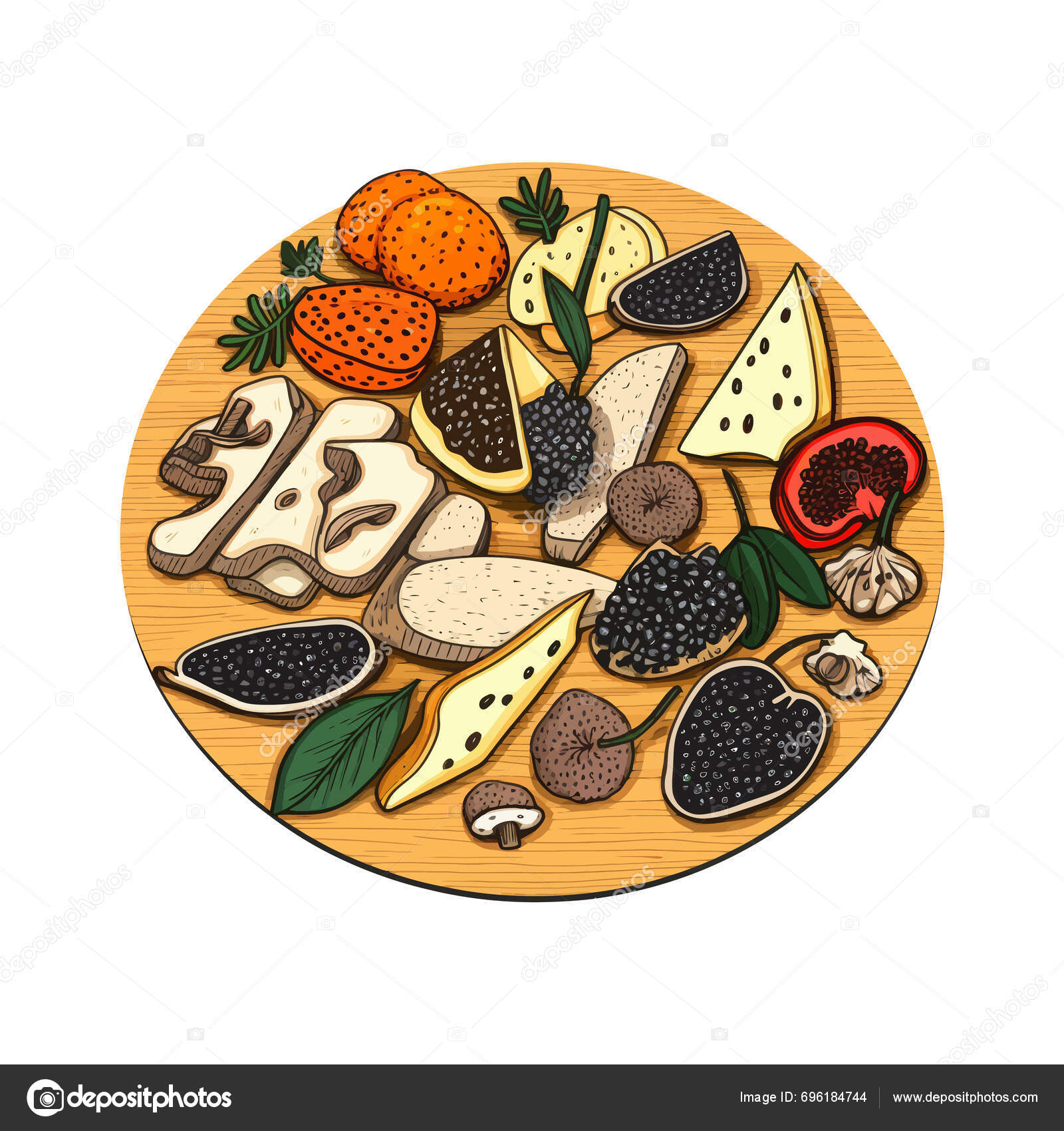 Cartoon Cheeseboard Isolated White Background Vector Illustration Stock ...
