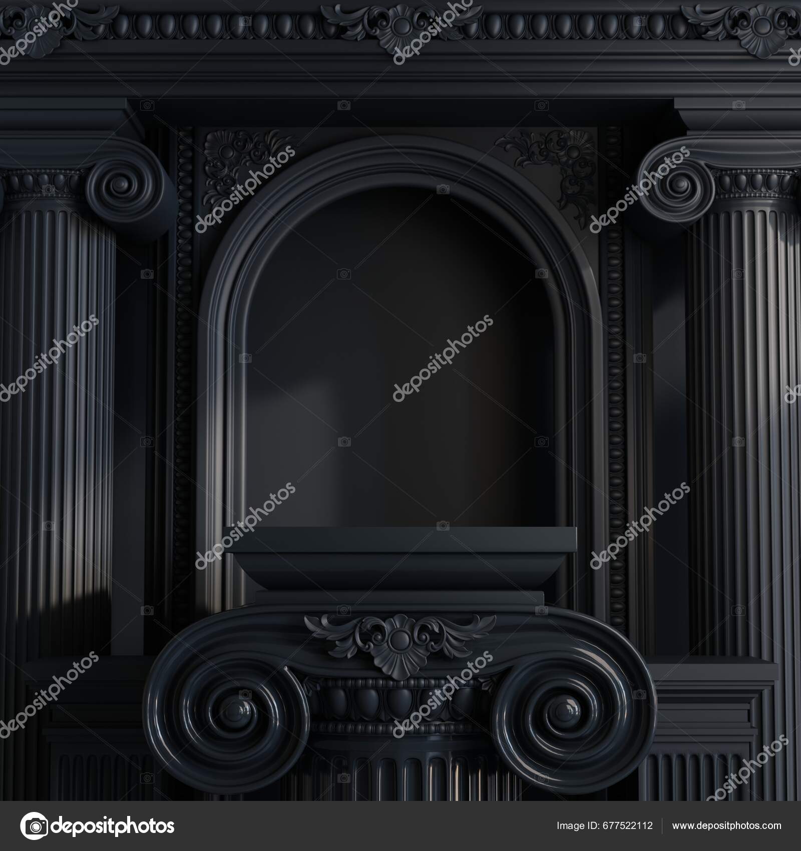 Rendering Illustration Classic Luxury Roman Column Product Background ...