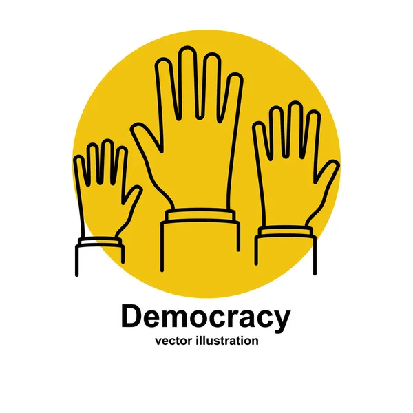 Democracy concept. International Day of Democracy. Black line icon ...