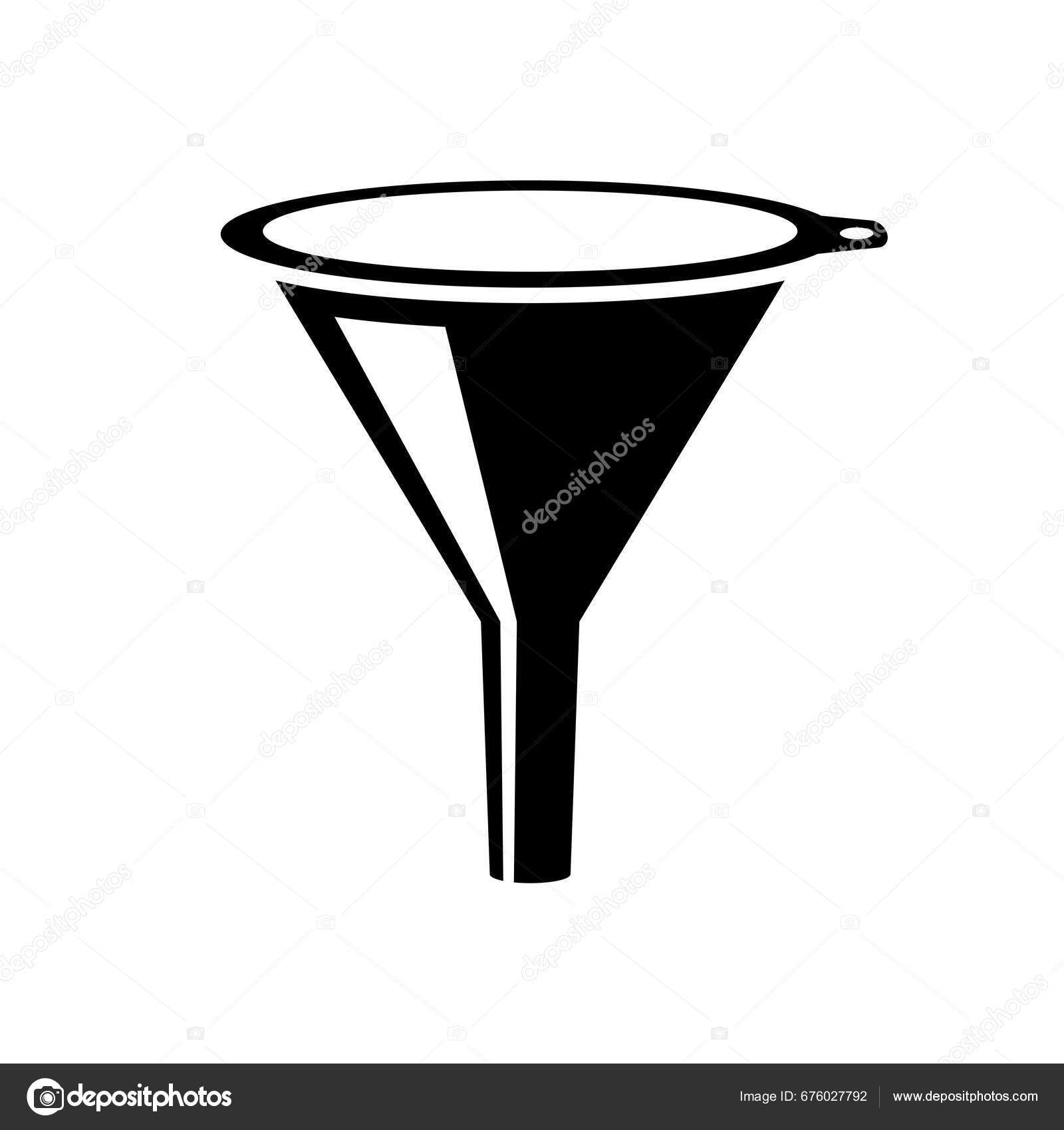 Plastic Funnel Vector Silhouette Icon Black Pictogram Household Plastic ...