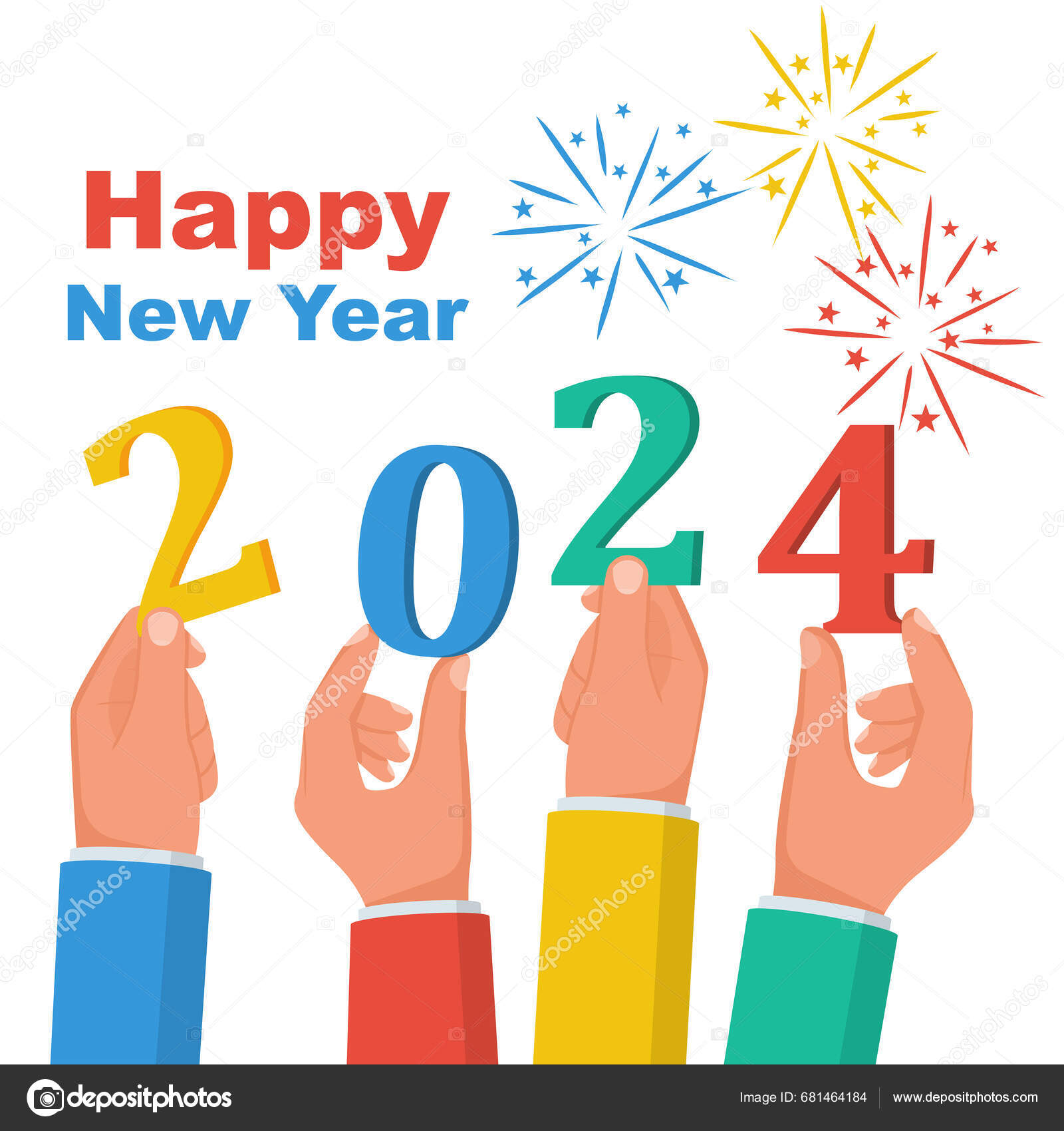 Selamat Tahun Baru 2024 Pengusaha Tim Nomor 2024 Dan Sms Vektor Stok oleh ©threecvet.gmail.com ...