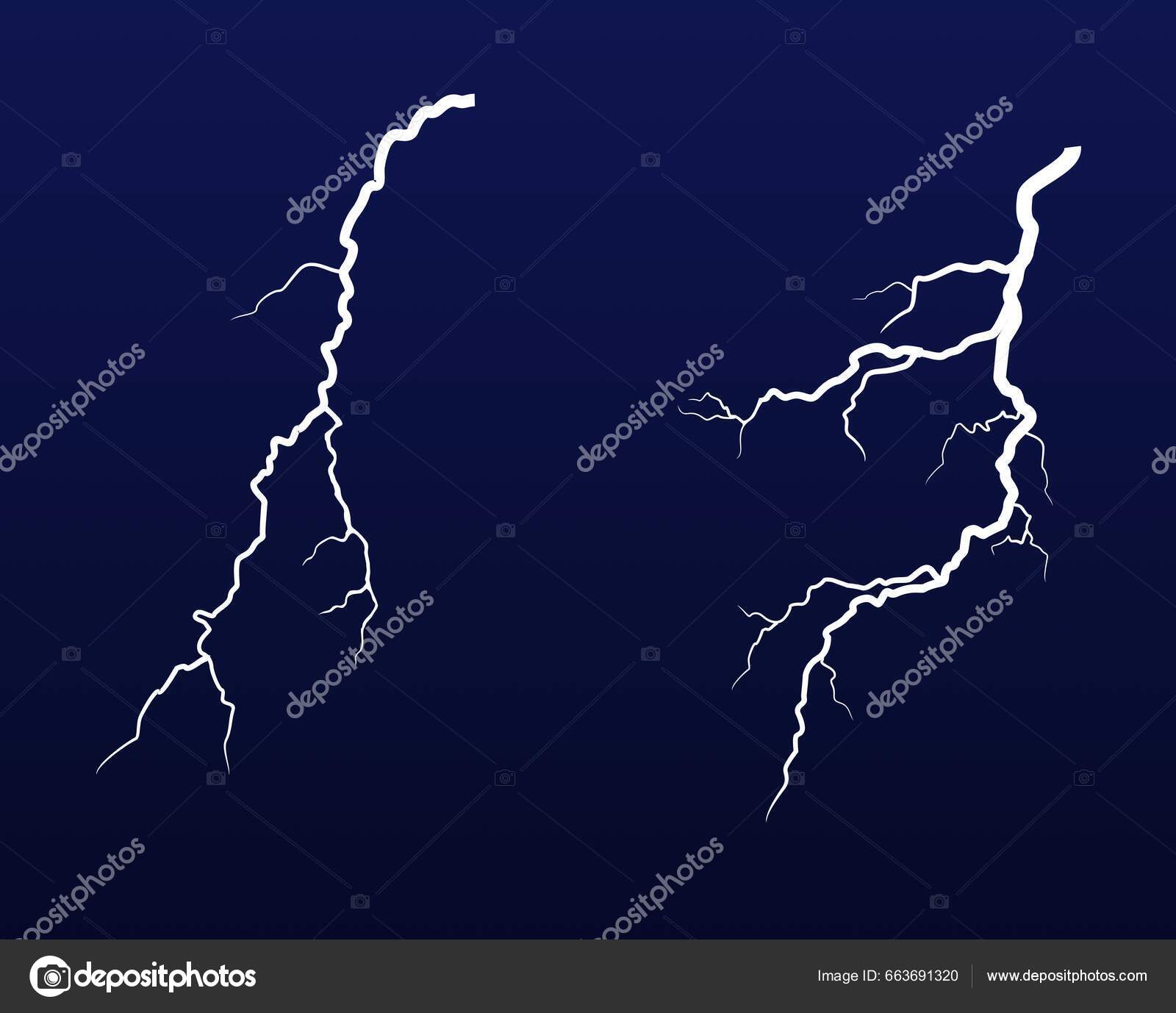 Dos Rayos Vectoriales Truenos Relámpagos Vector de stock #663691320 de ...