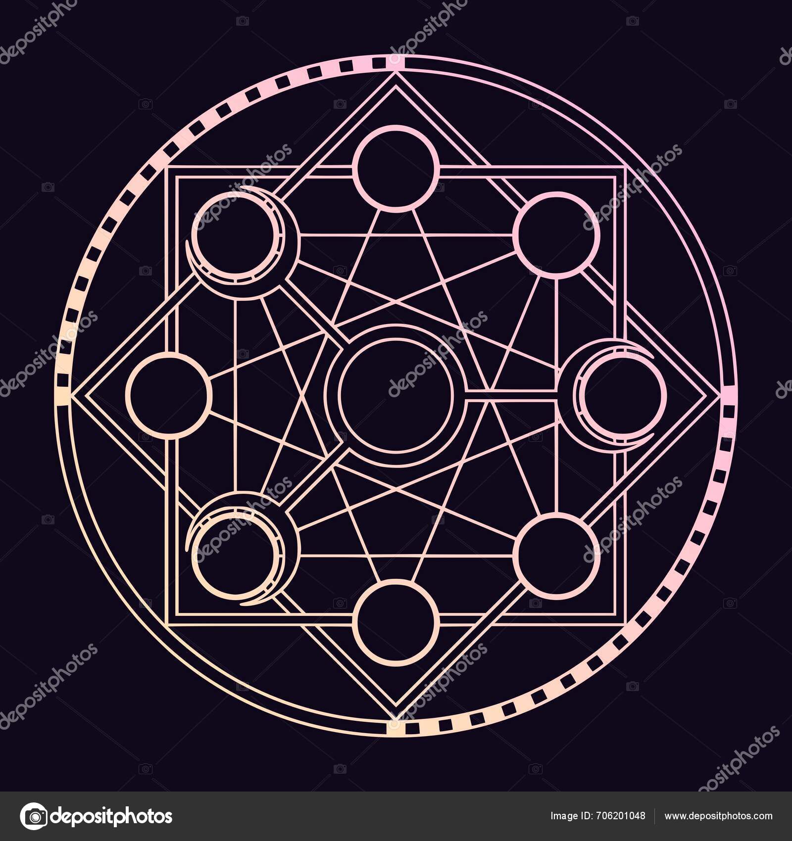 Mysterious Magic Circle Charms Alchemical Circle Transformation Stock ...