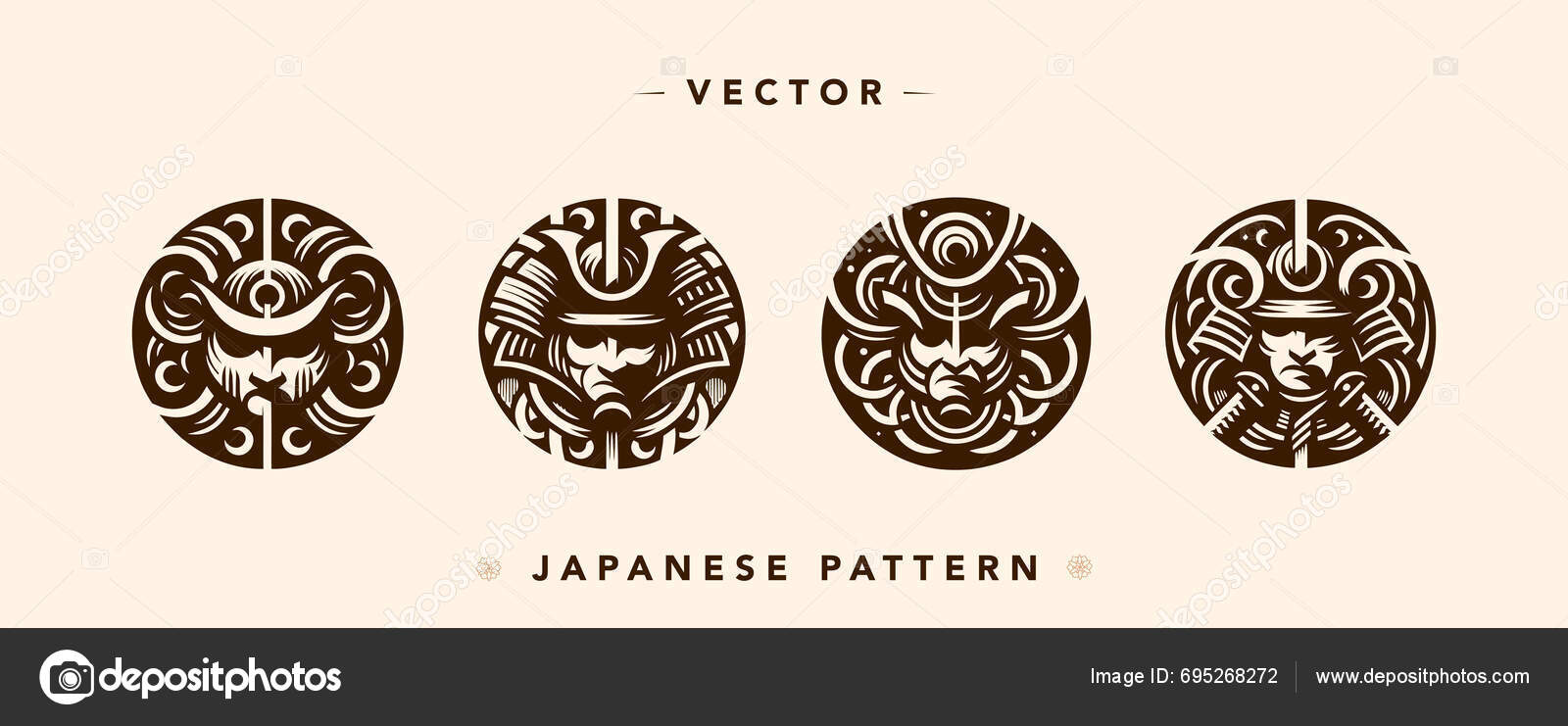 Samurai Shinto Symbols Vector Collection Stock Vector by ©kitoul 695268272