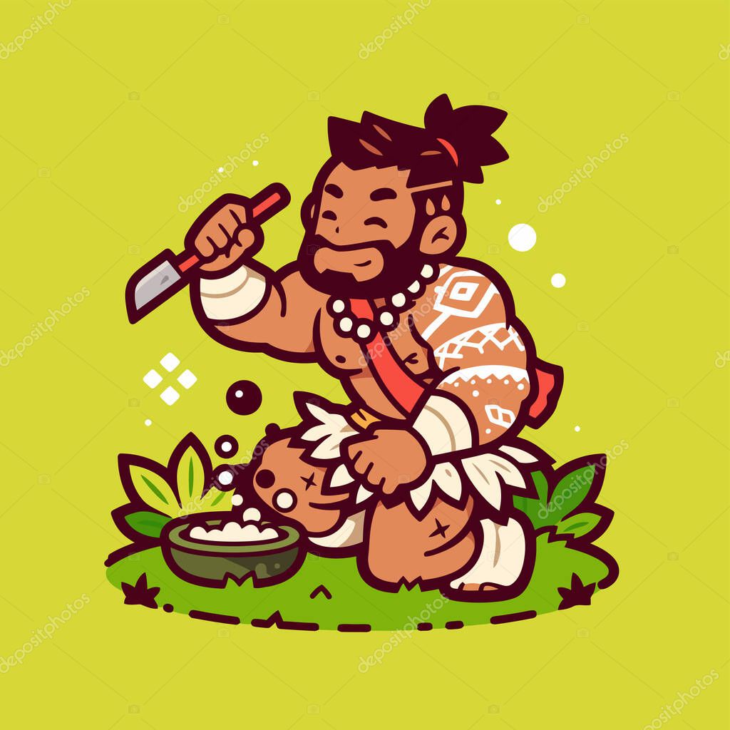 Tribal Warrior Cooking Cartoon 814762616 - WDRFree