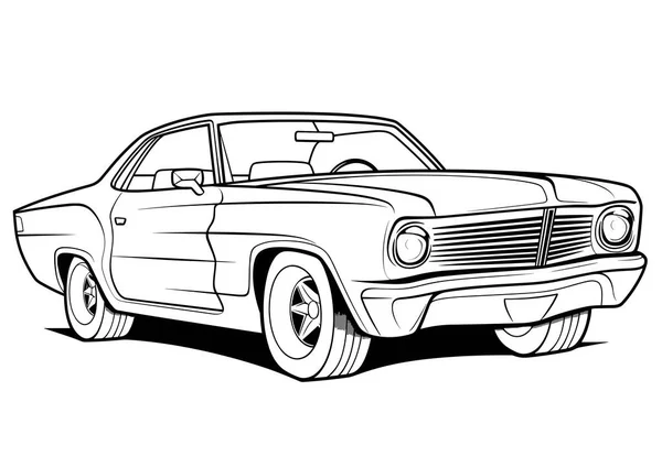 American 70S Customized Muscle Car Vector Stock Vector by ©Hillway ...