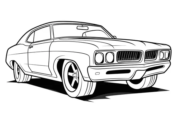 American 70S Customized Muscle Car Vector Stock Vector by ©Hillway ...