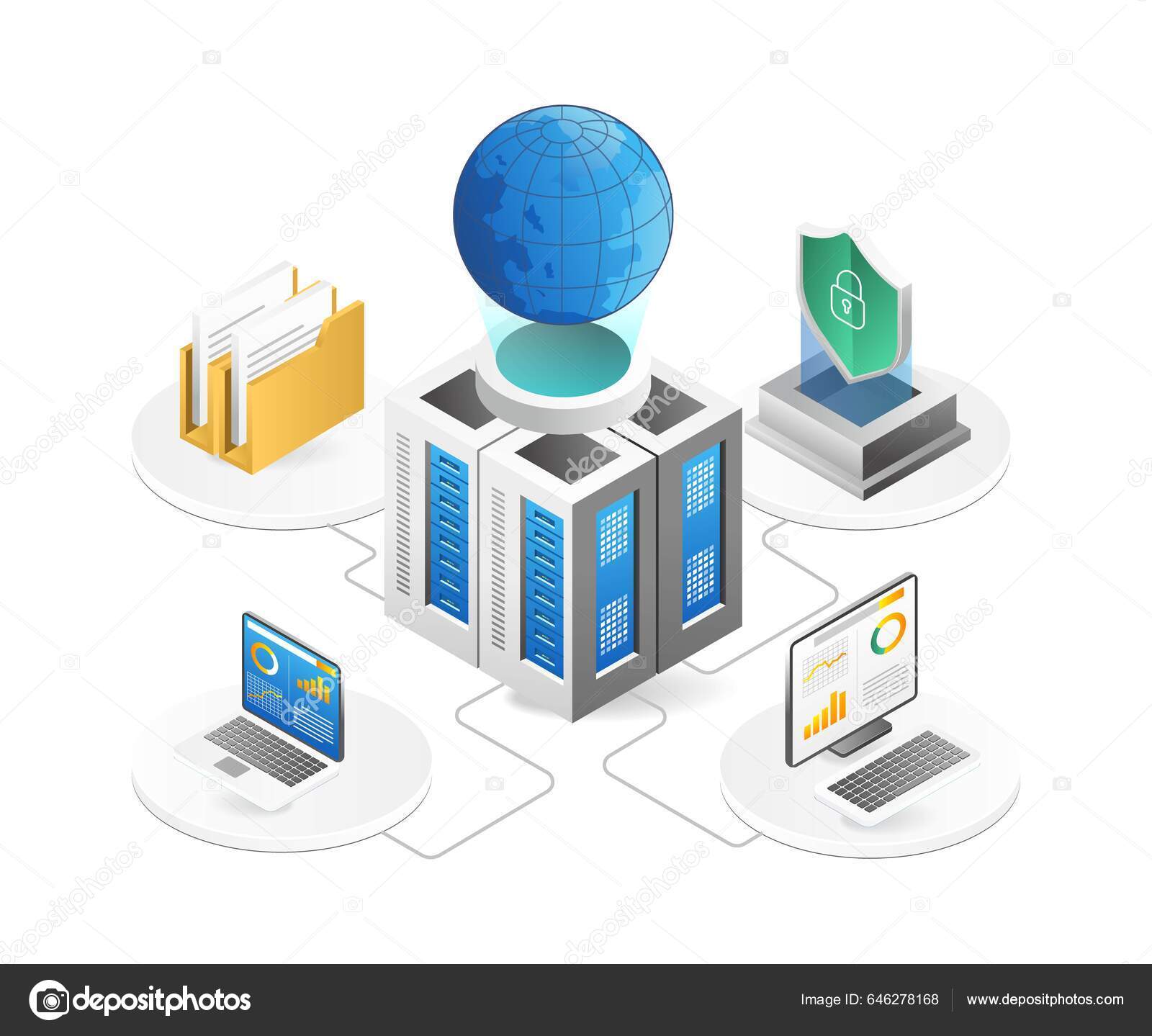 Endpoint Security Server Isometric Flat Illustration Concept Stock ... Endpoint Security Server Isometric Flat Illustration Concept Stock ...
