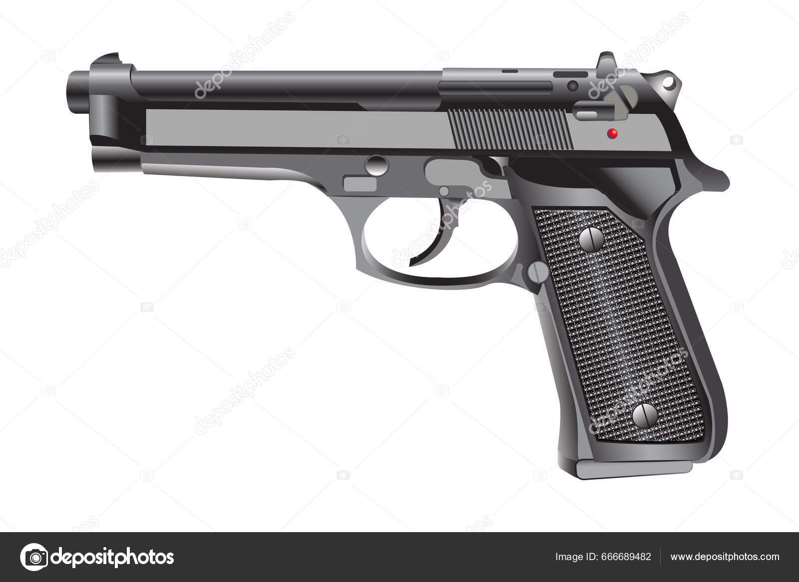 Gun Isolated White Background Vector Illustration Stock Vector by ...