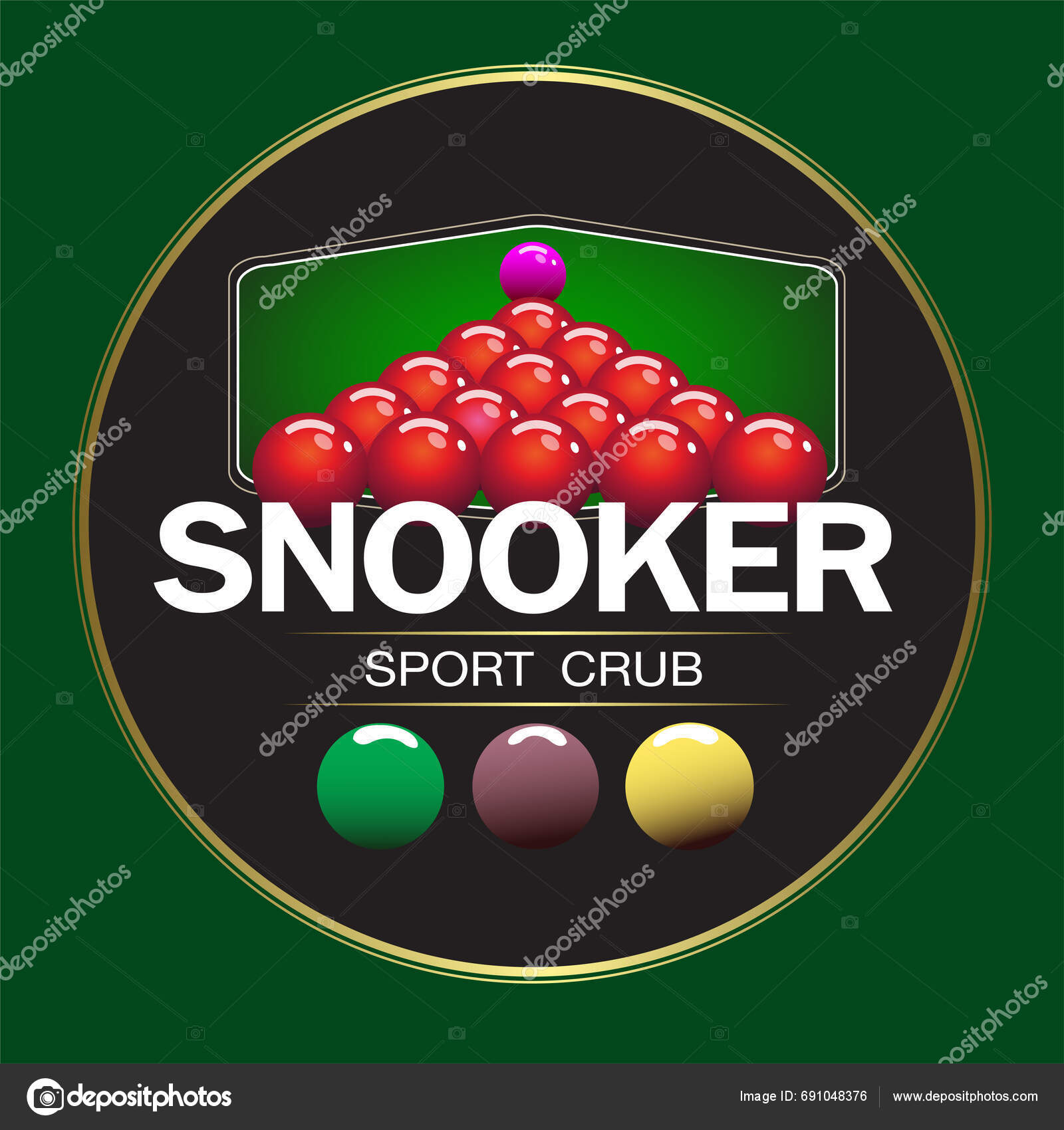 Logotipo Snooker Para Publicidad Concursos Generales Vector de stock ...