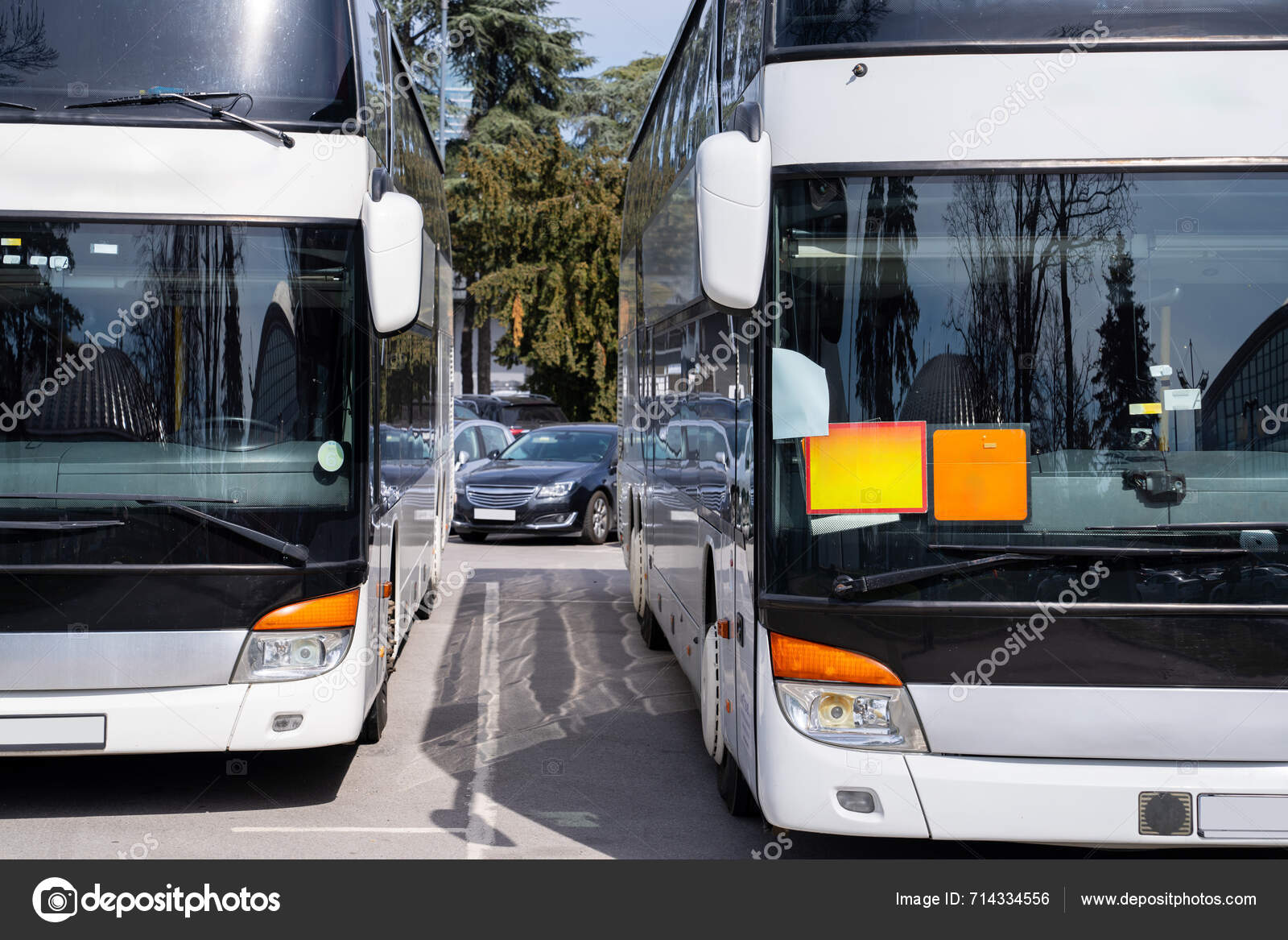 Bus Station Parking Tourist Buses — Stock Photo © Scharfsinn #714334556