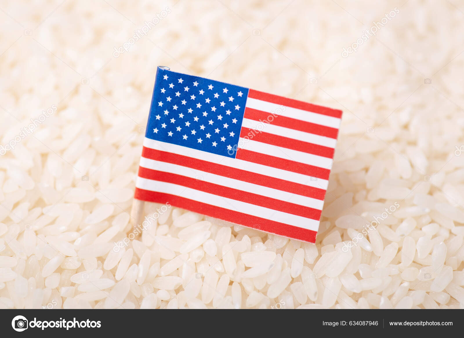 Flag Usa Rice Grain Growing Rice Usa Concept — Stock Photo ...