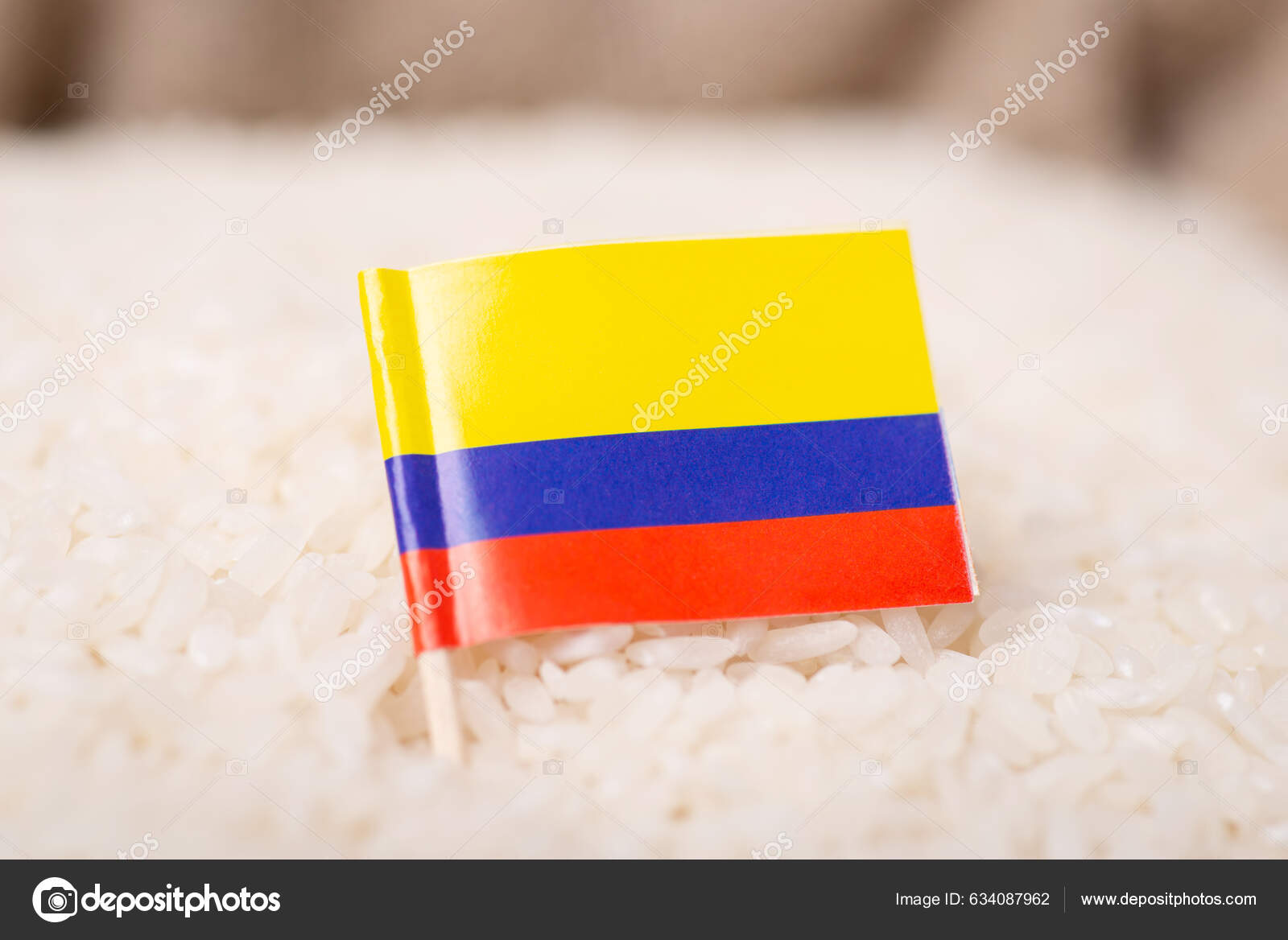 Flag Colombia Rice Grain Growing Rice Colombia Concept — Stock Photo ...