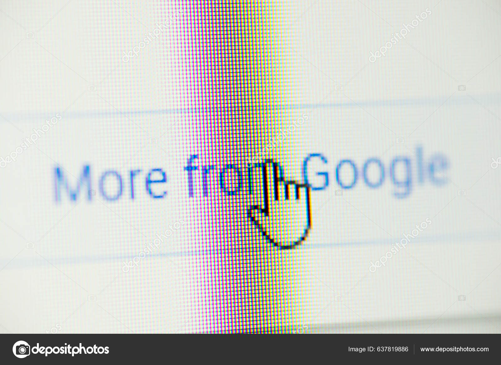 Mouse Cursor Clicking More Google Words Link Finding Out More — Stock ...