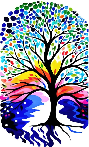 abstract tree with leaves and trees - Stock Image - Everypixel