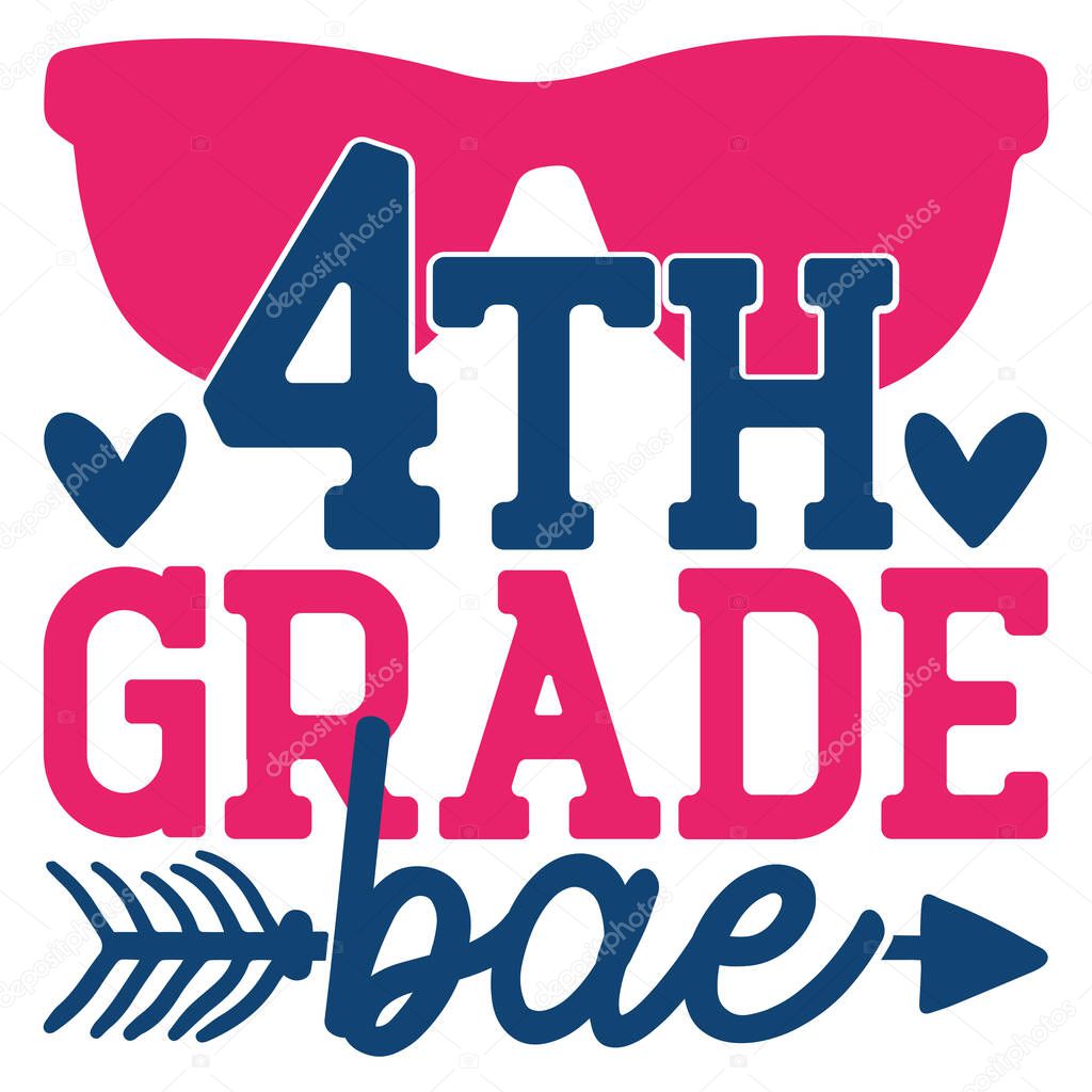 Diseño de vectores tipográficos bae de cuarto grado, texto aislado ...