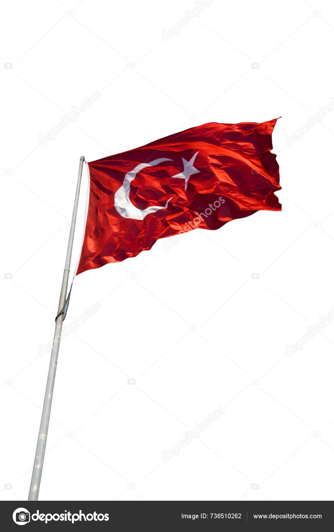 National Flag Republic Turkey White Crescent Moon Star Red Turkish ...