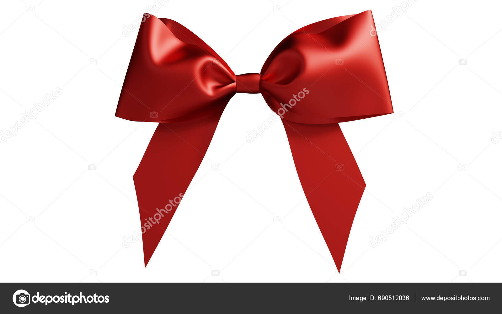 Red Colored Ribbon Bow Shape Background Rendering — Stock Photo ...