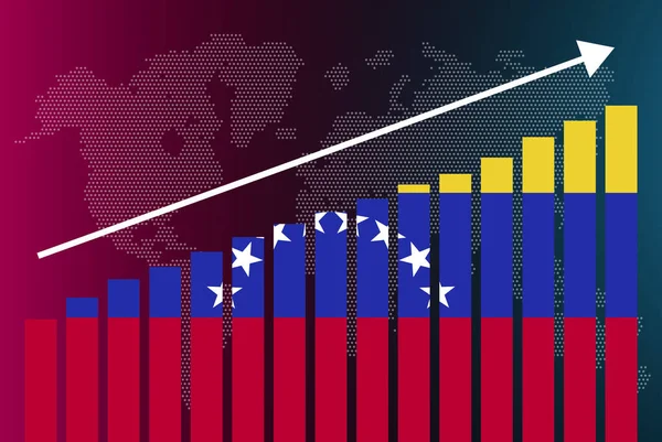 Gráfico gráfico de barras de Venezuela, valores crecientes, concepto de ...