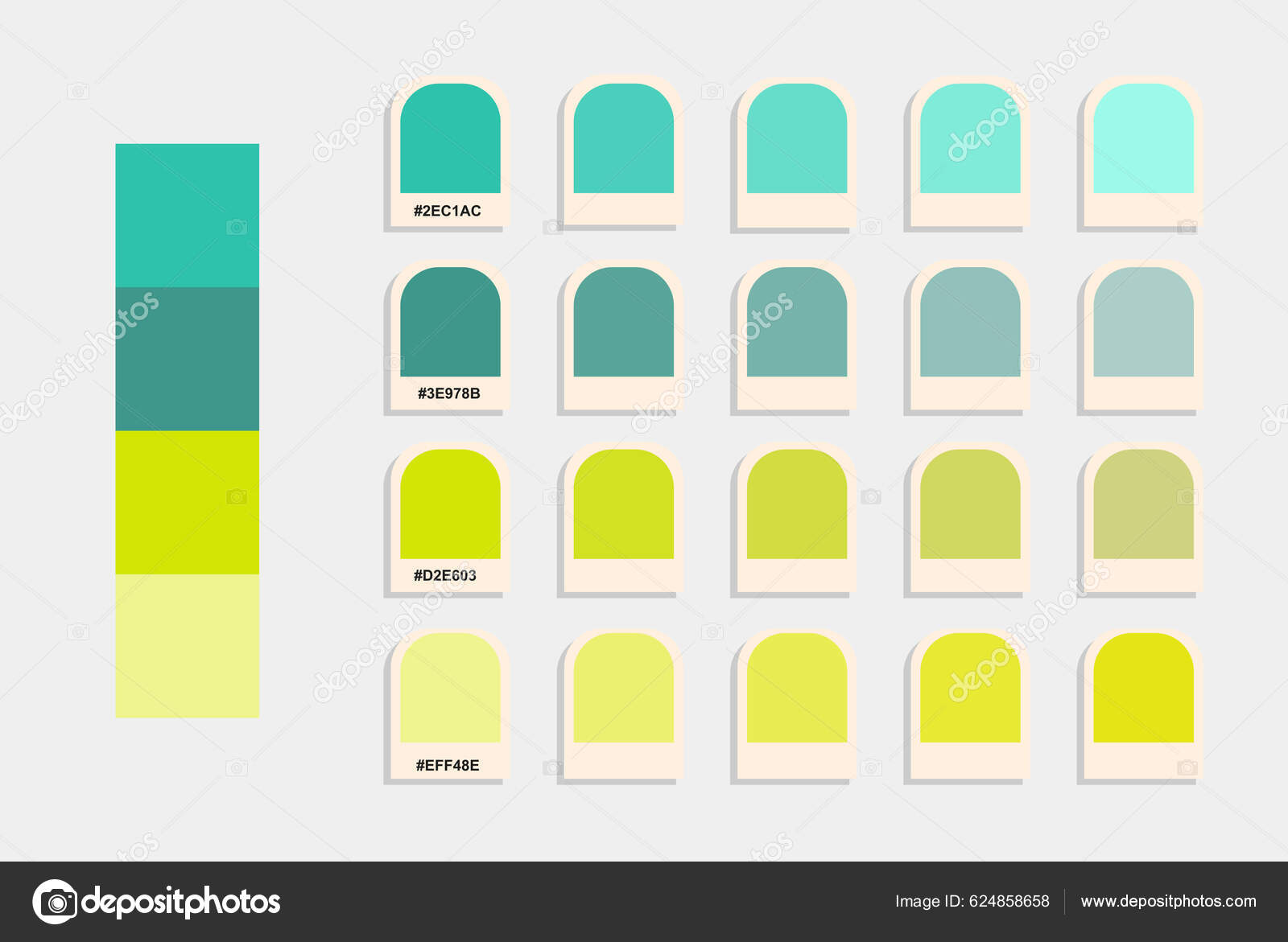 Paleta Colores Verde Azul Catálogo Colores Claros Coincidencia Colores ...