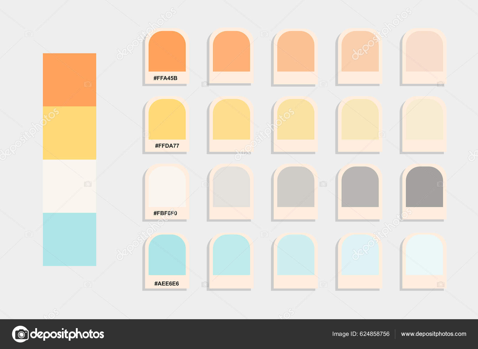 Warna Kuning Oranye Palet Warna Pastel Katalog Desain Dan Edit Vektor ...