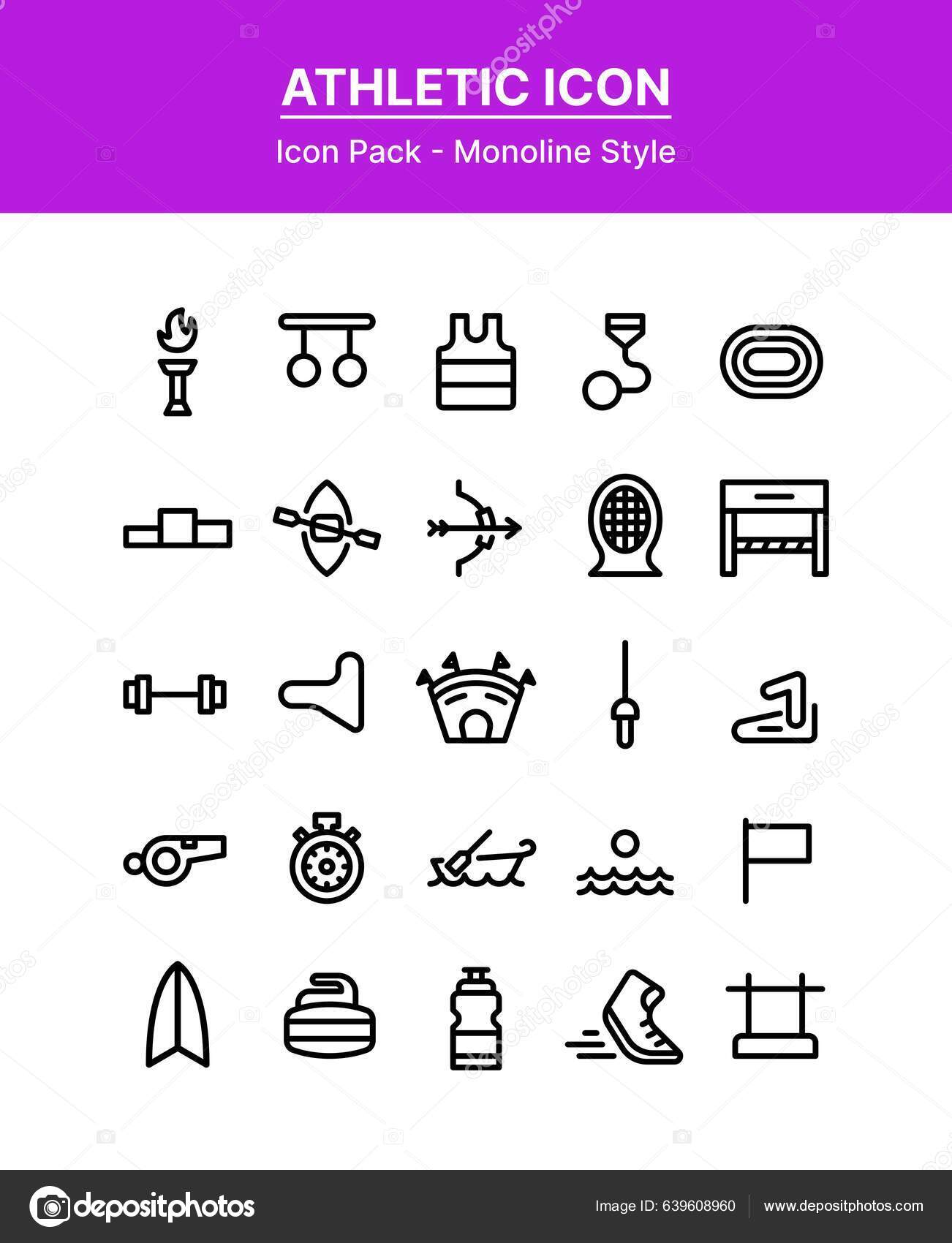 Outline Athletic Icon Pack Stock Vector Image by ©FahrulSaputra #639608960