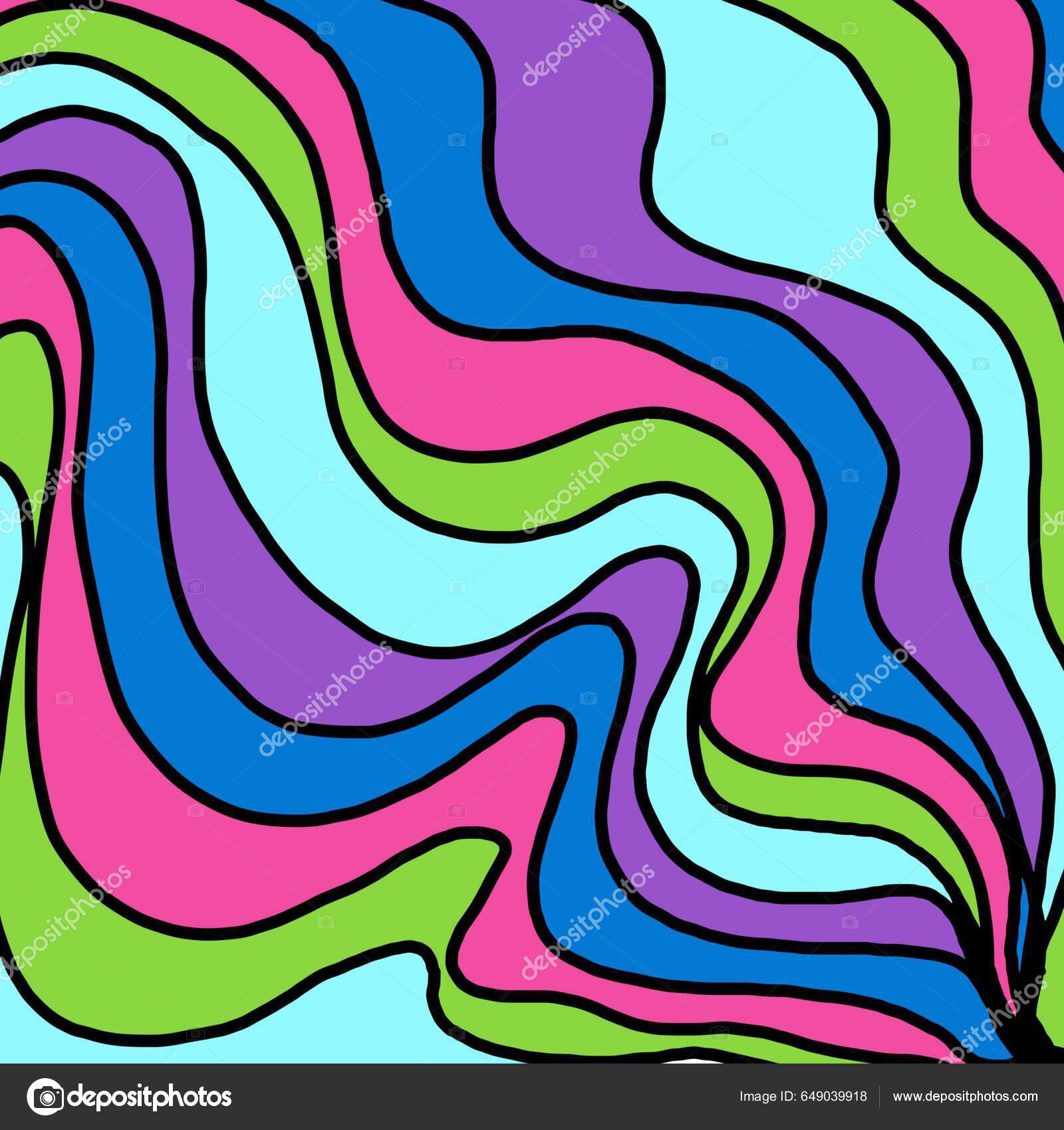 Liquid Swirl Flow Groovy Stripe Y2K Pattern Stock Illustration by ...
