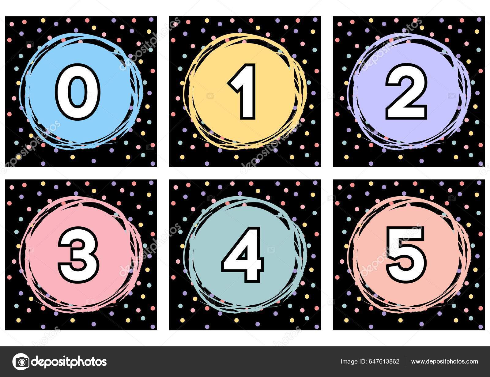 Black Pastel Polka Dot Number Flashcards — Stock Photo © Meefox123 ...