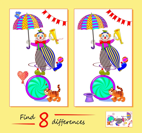 Logic Puzzle Game Children Need Find Differences Printable Page Kids Stock Vector by ...