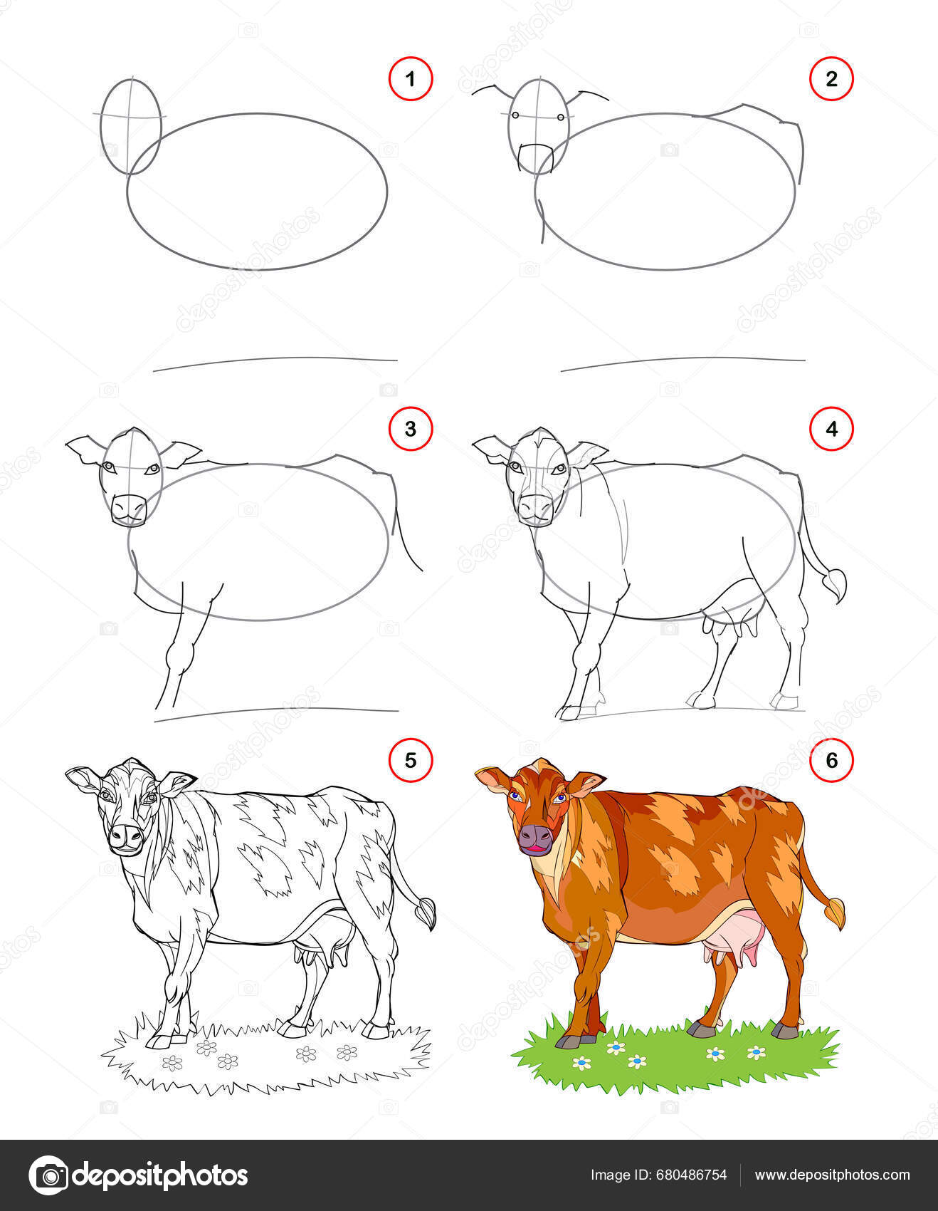 Cómo Dibujar Una Linda Vaca