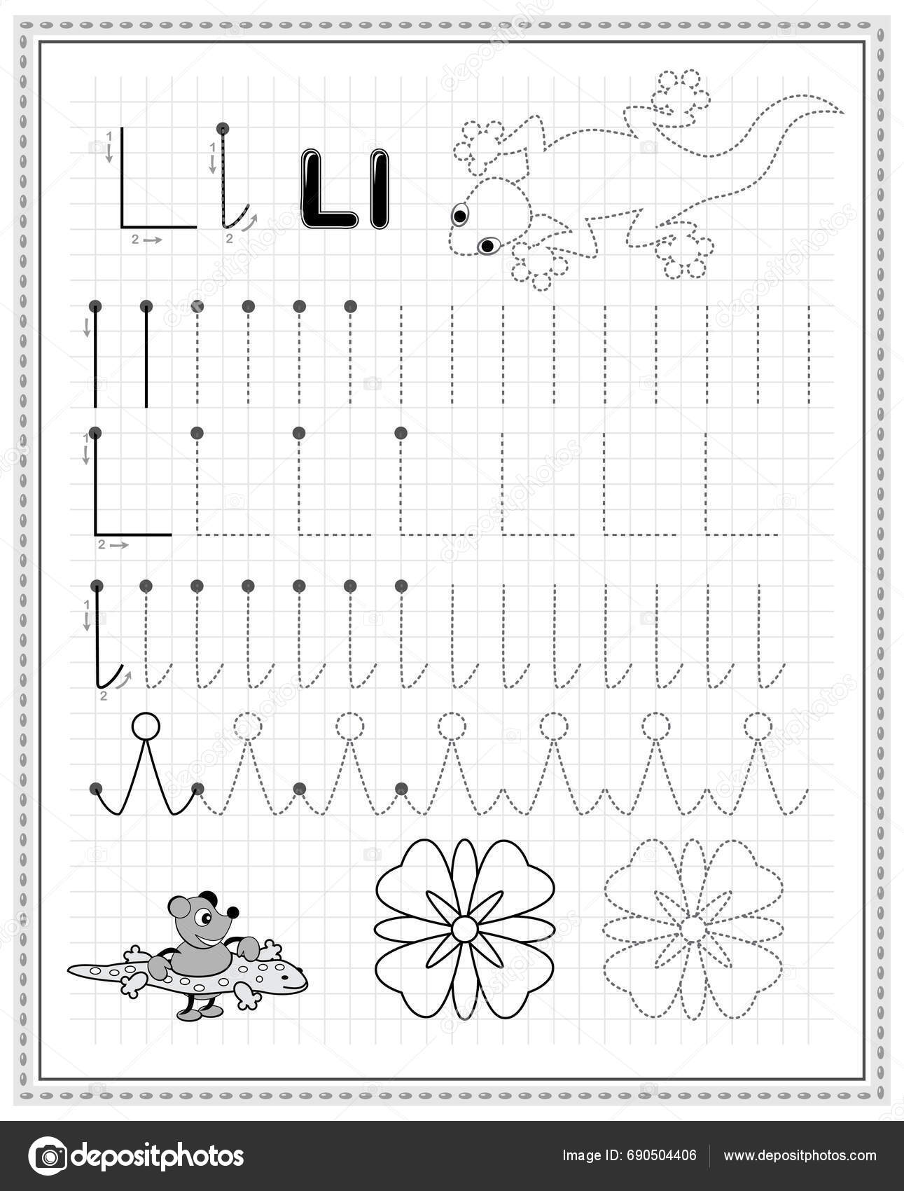 Educational Page Square Paper Kids Black White Printable Worksheet ...